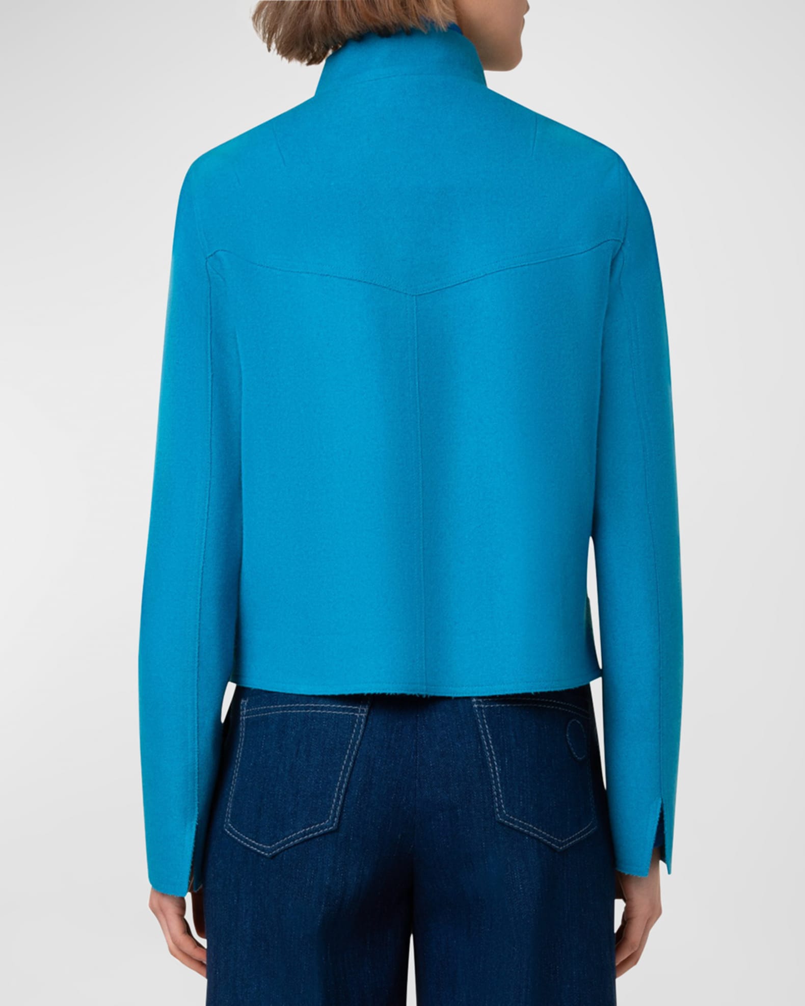 Akris punto Cashmere-Blend Raw Cut Short Jacket | Neiman Marcus