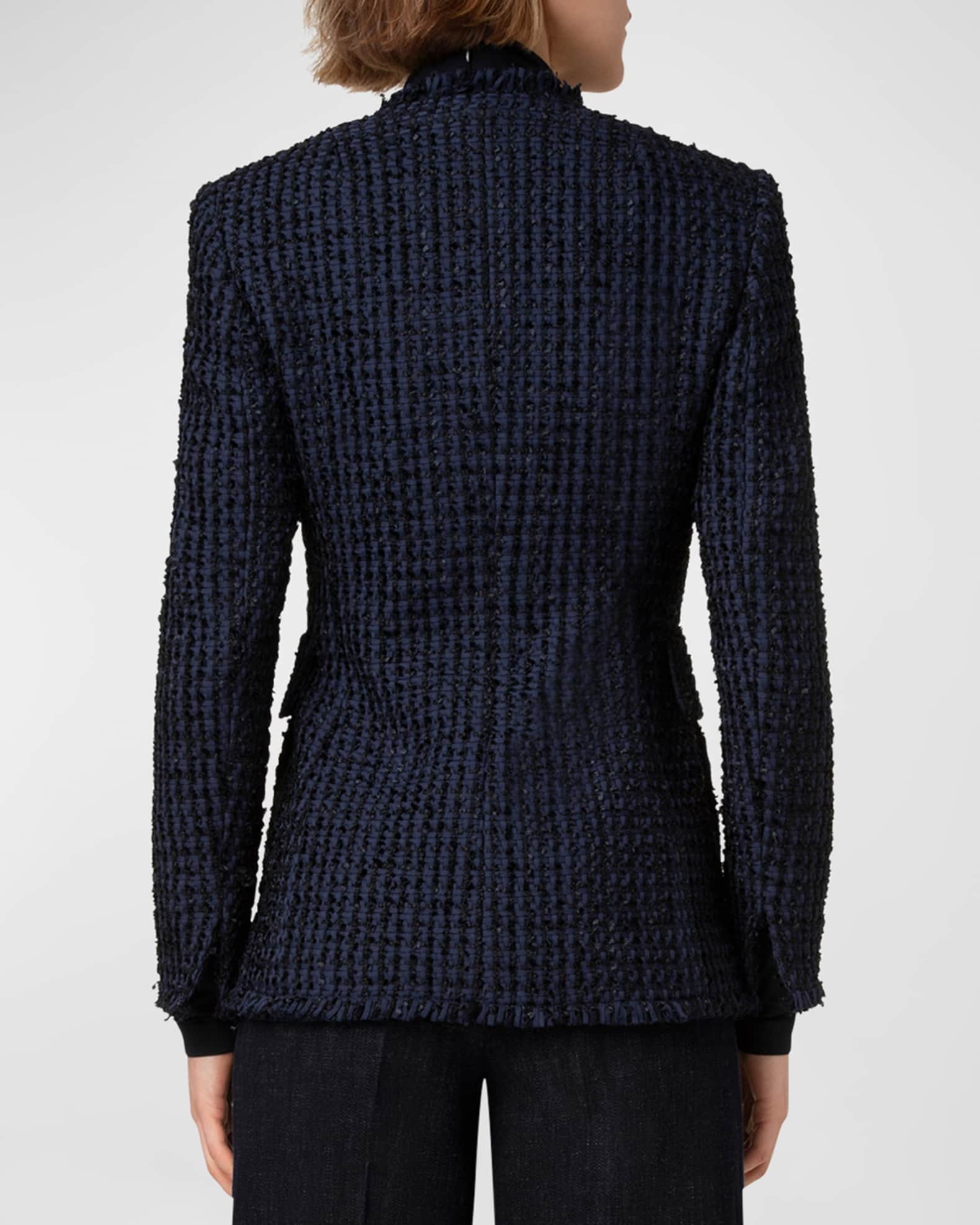 Akris punto Chunky Tweed Fringe Jacket | Neiman Marcus