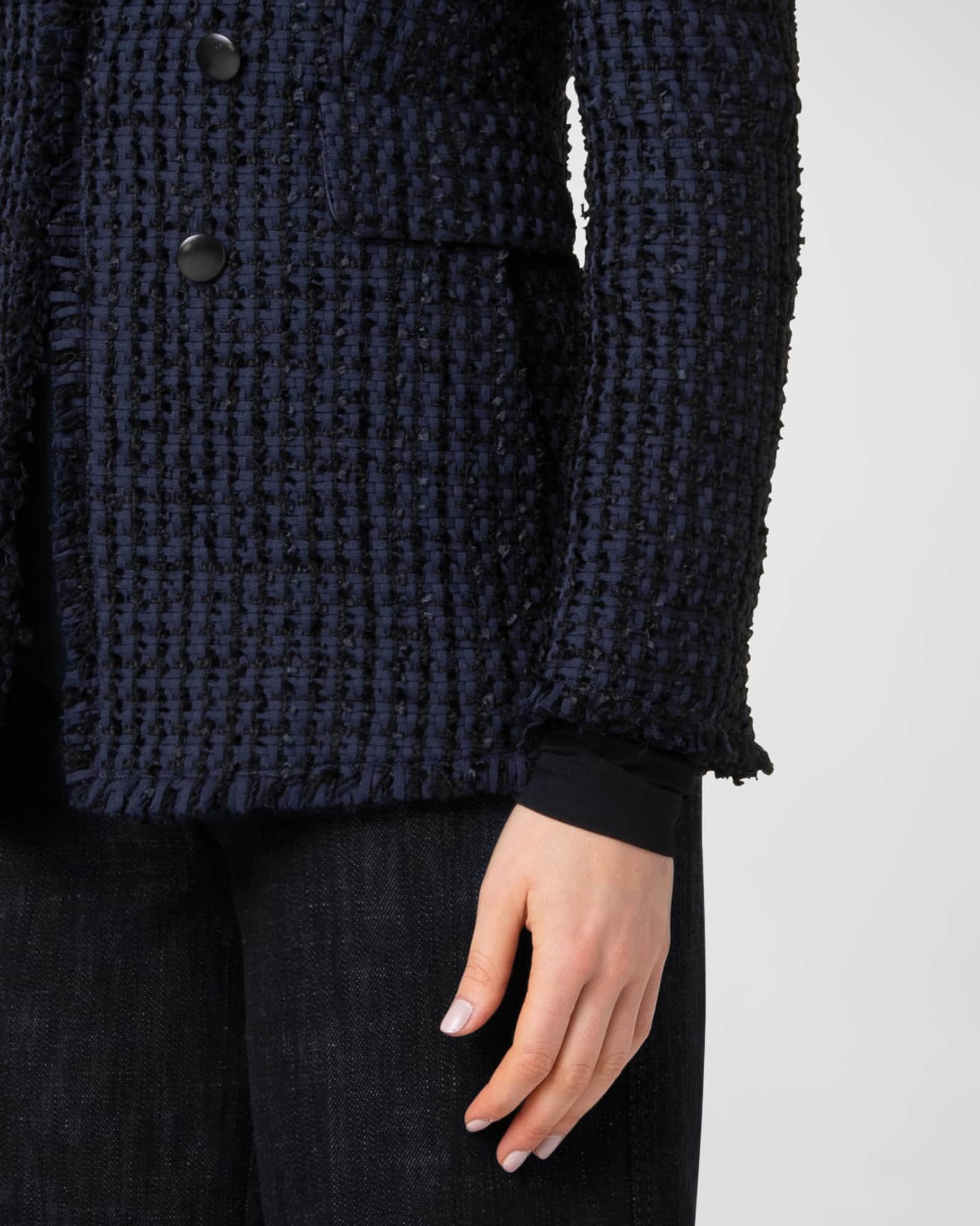 Akris punto Chunky Tweed Fringe Jacket | Neiman Marcus