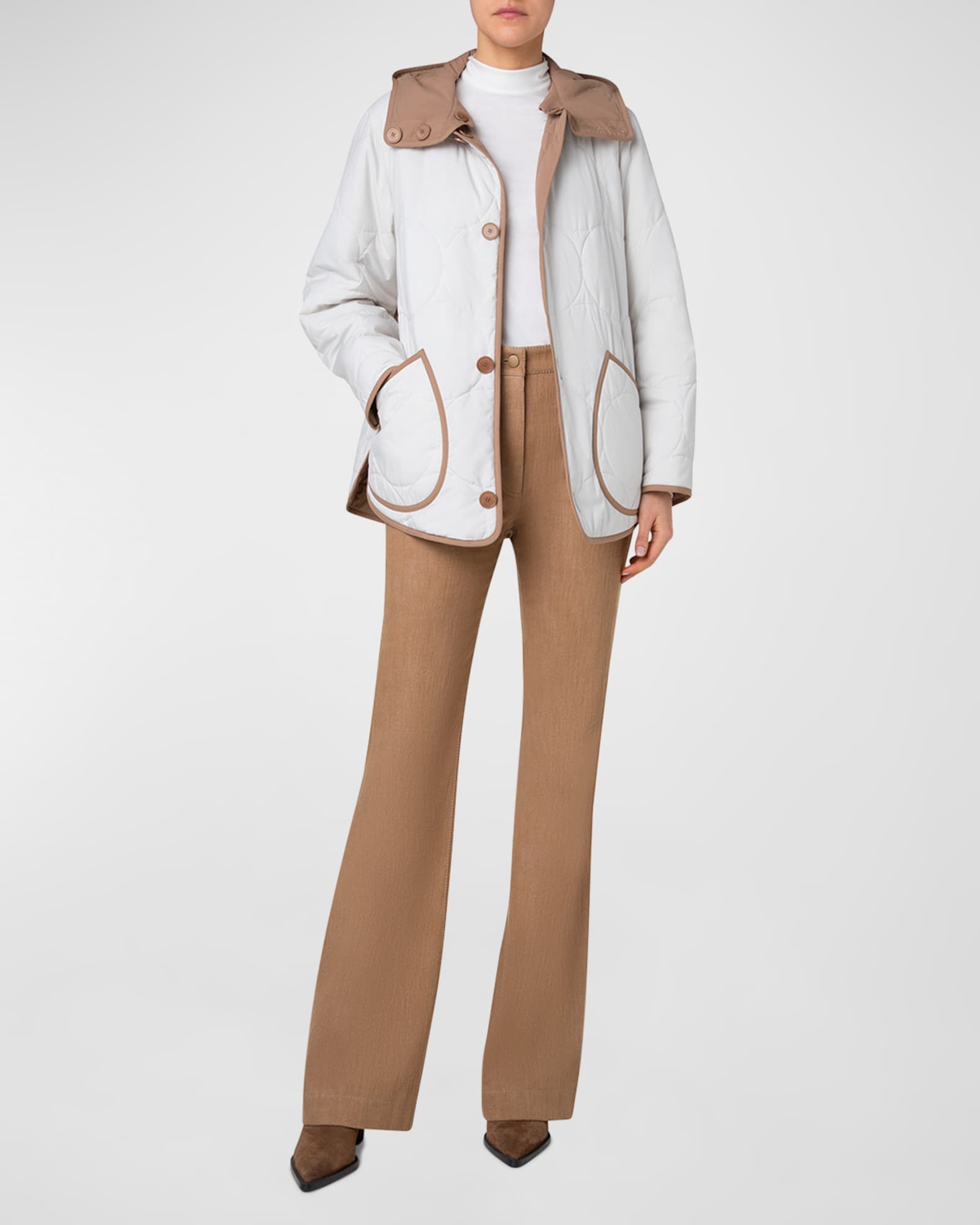 Akris punto Bicolor Techno Dot Quilted Jacket | Neiman Marcus