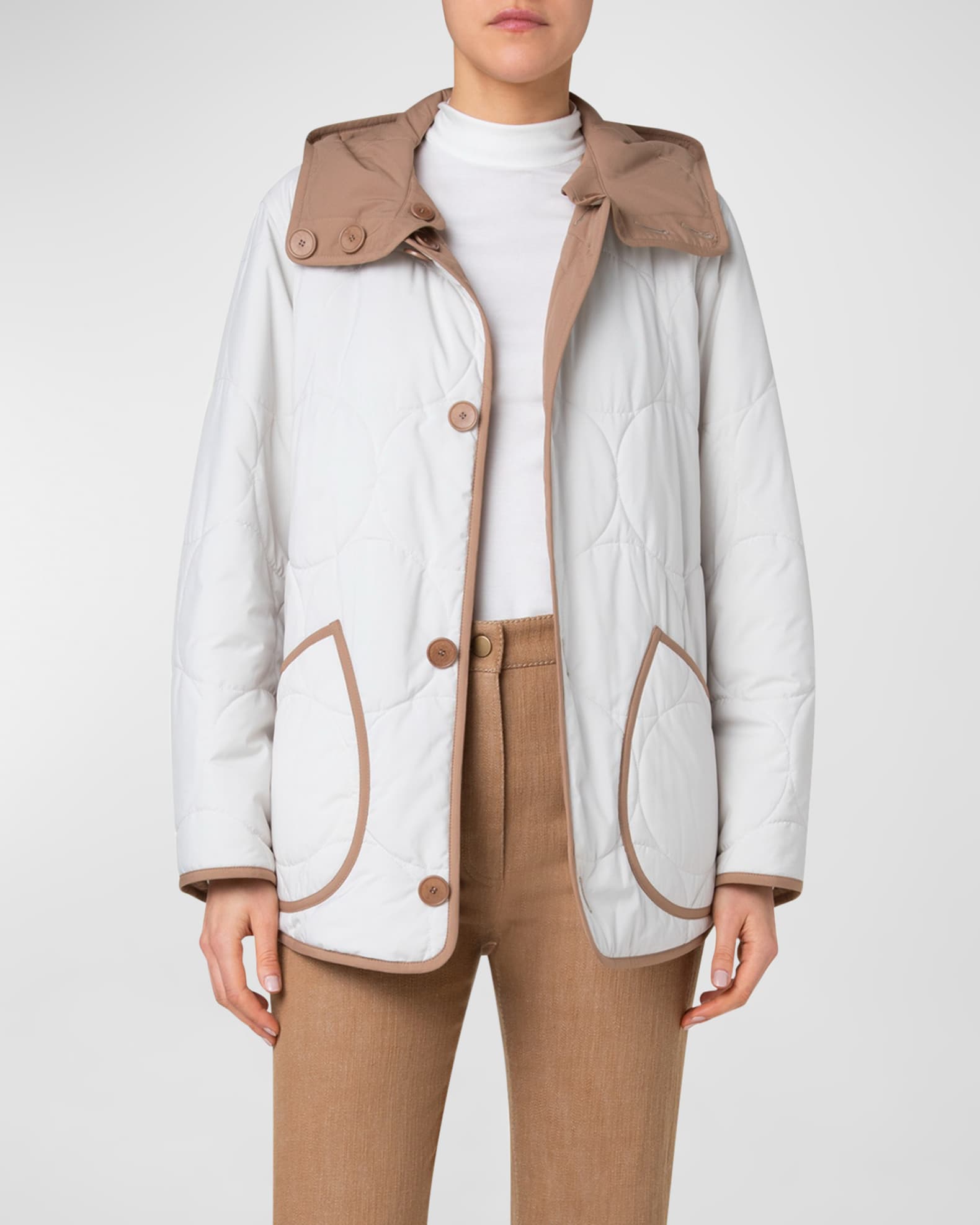 Akris punto Bicolor Techno Dot Quilted Jacket | Neiman Marcus