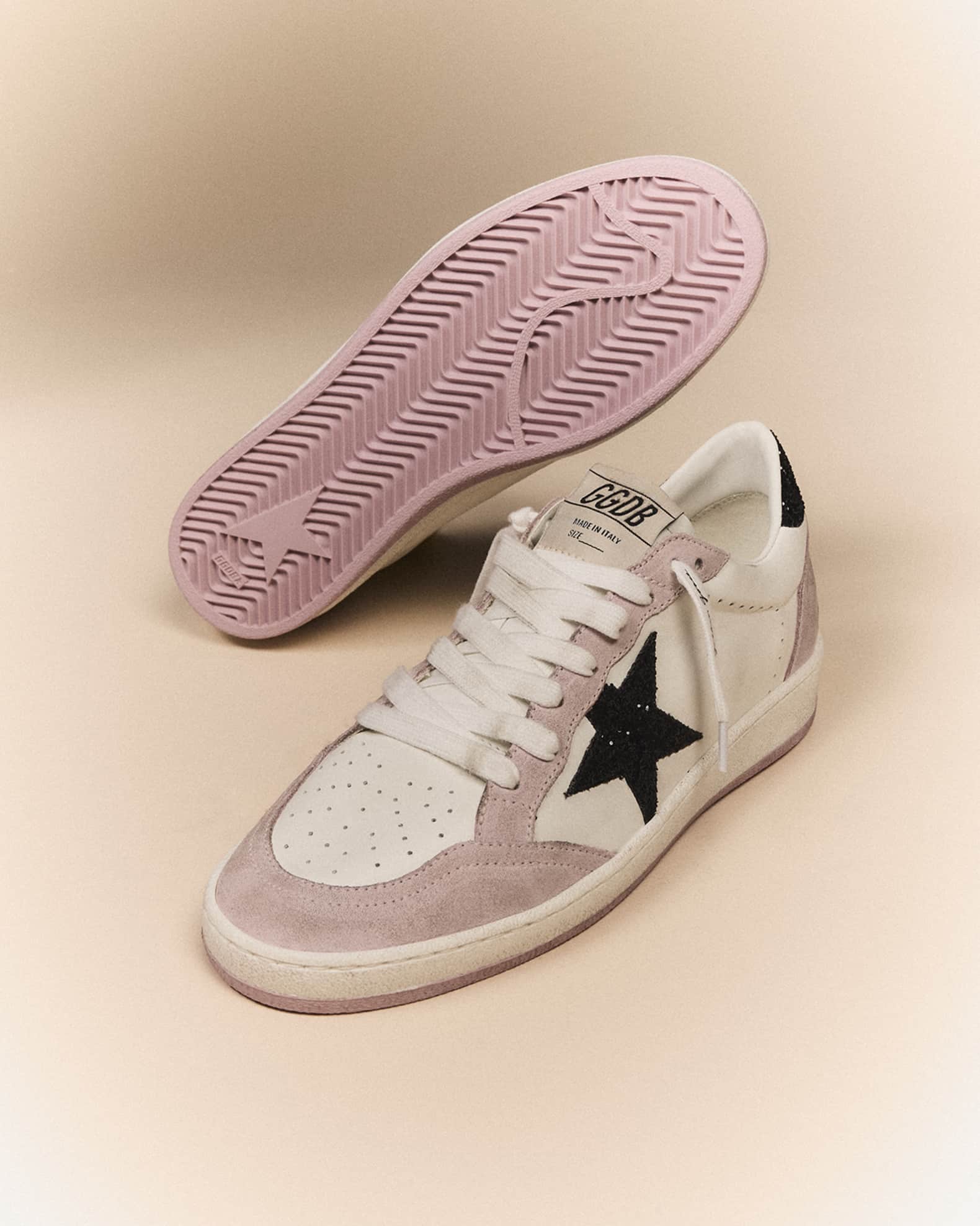 Golden Goose Ballstar Mixed Leather Glitter Low-Top Sneakers | Neiman ...