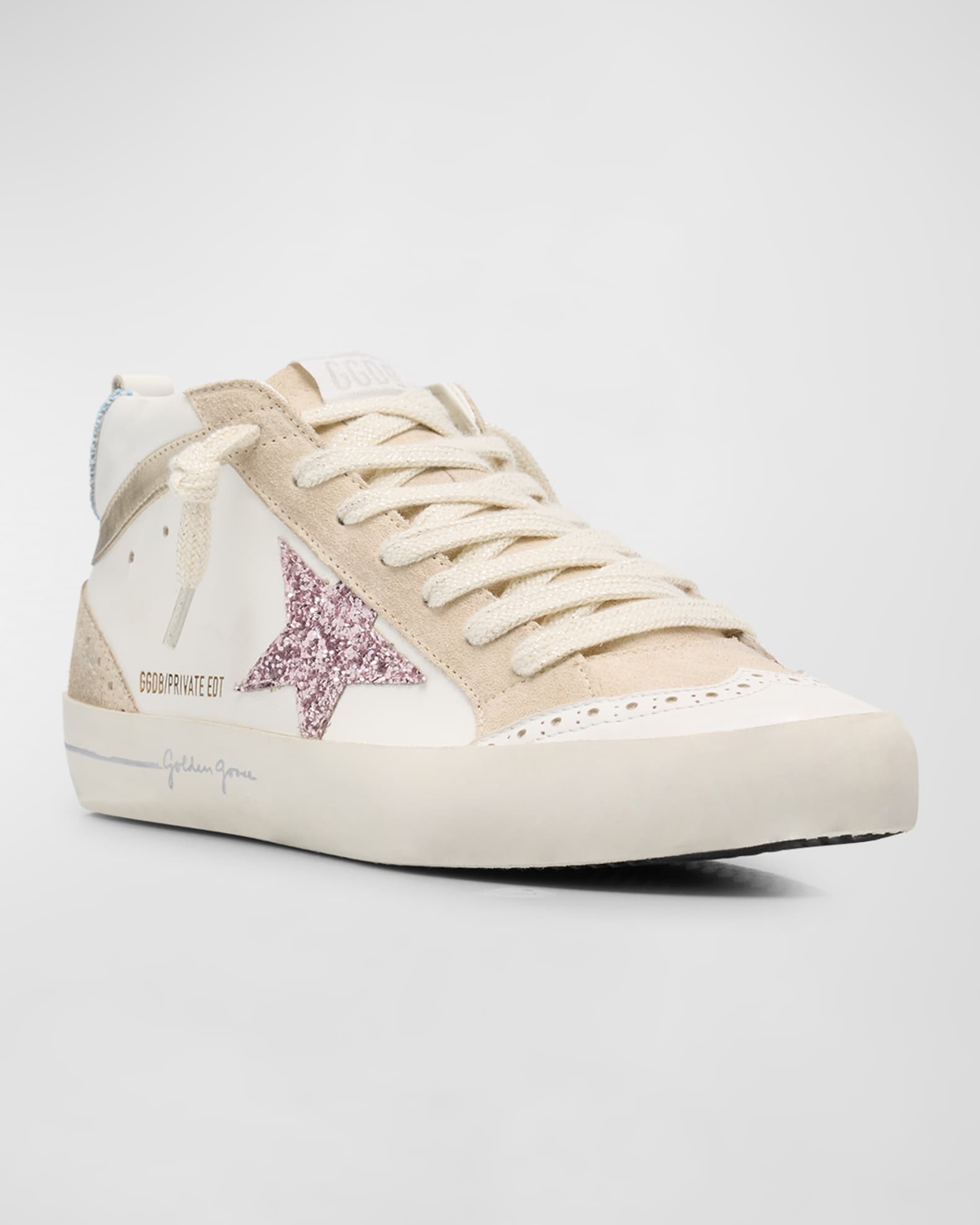 Golden Goose Midstar Glitter Wing-Tip Sneakers | Neiman Marcus
