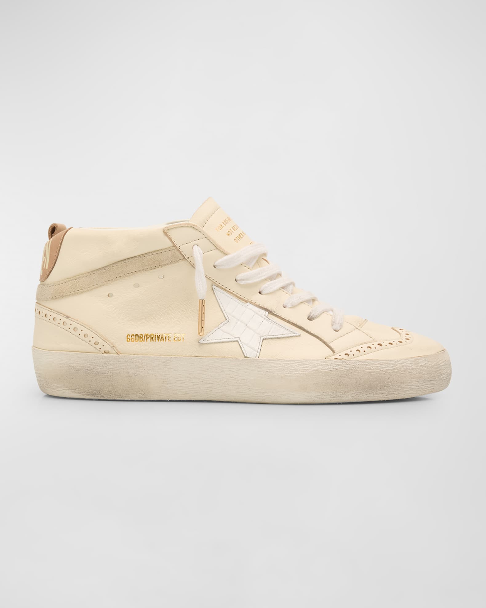 Golden Goose Midstar Mixed Leather Mid-Top Sneakers | Neiman Marcus