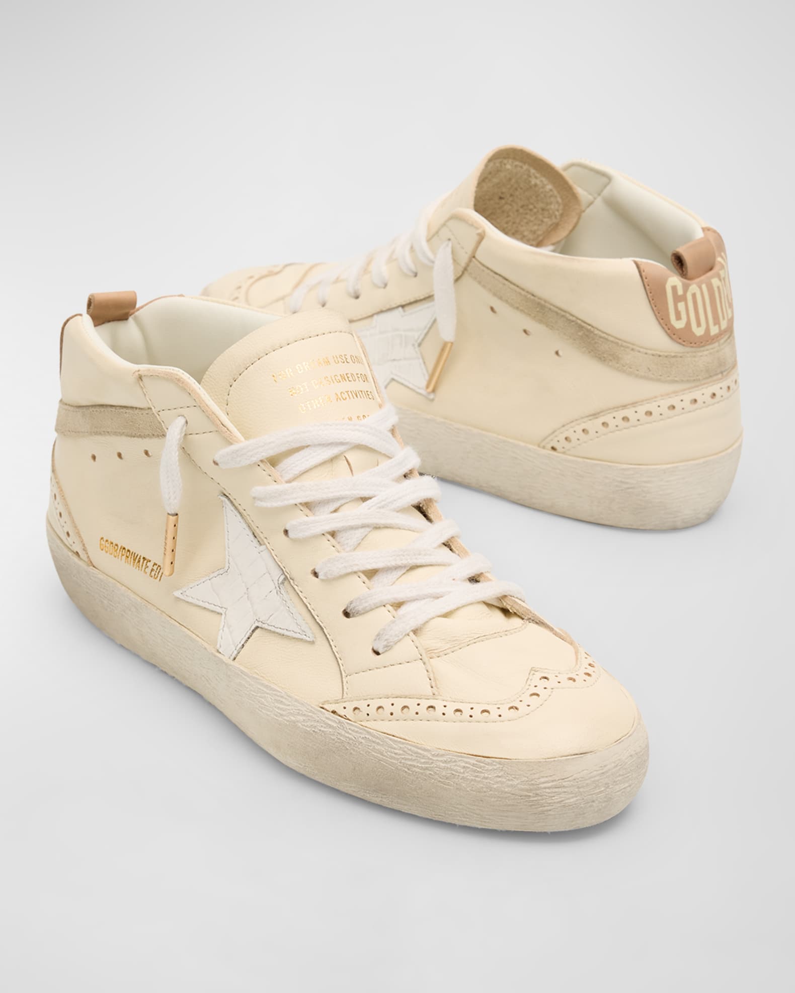 Golden Goose Midstar Mixed Leather Mid-Top Sneakers | Neiman Marcus