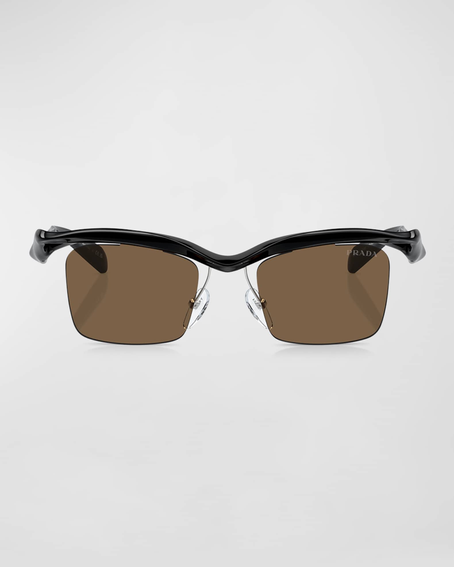 Prada Men's Rimless Plastic Square Sunglasses | Neiman Marcus