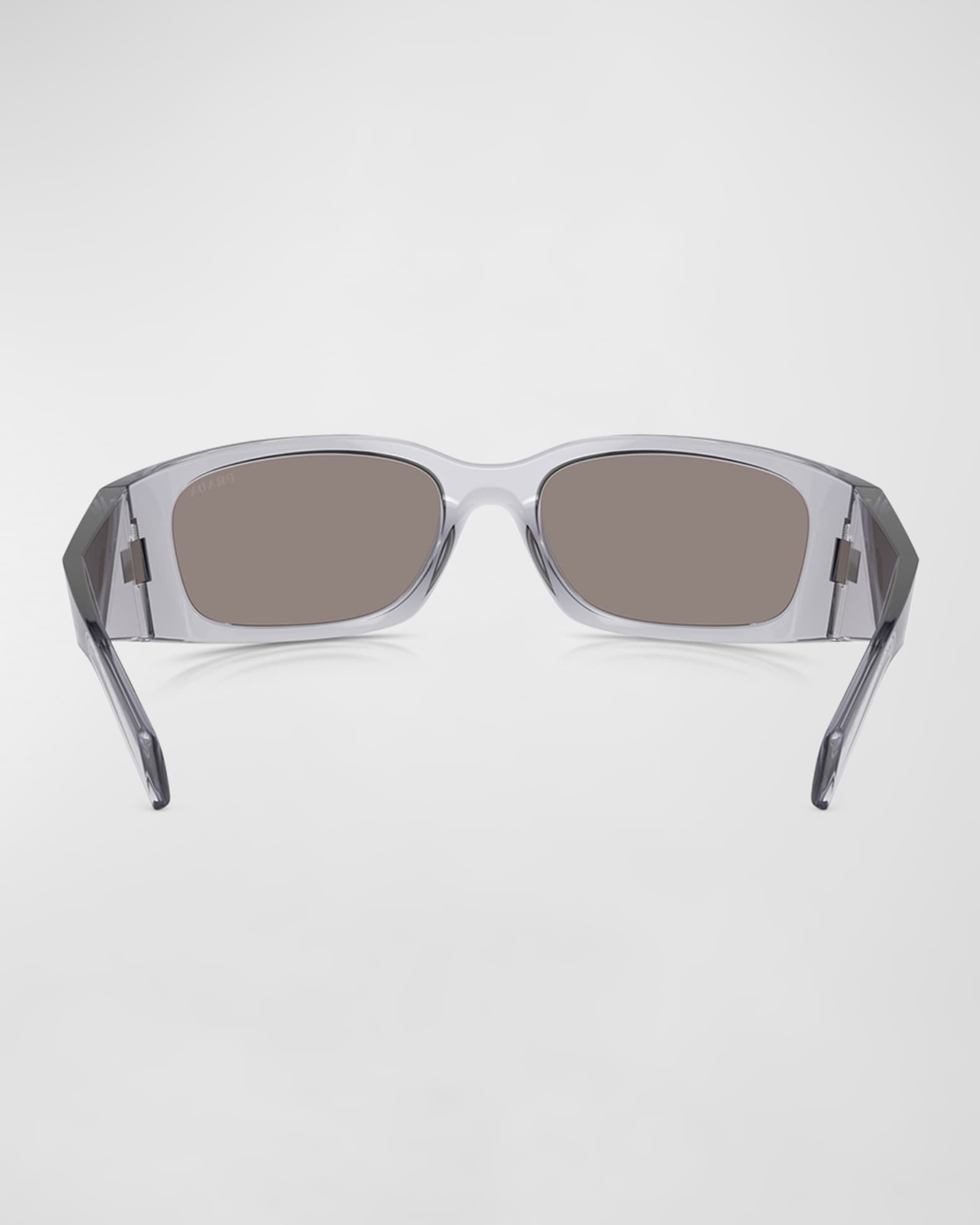 Prada Men's Plastic Rectangle Wrap Sunglasses | Neiman Marcus