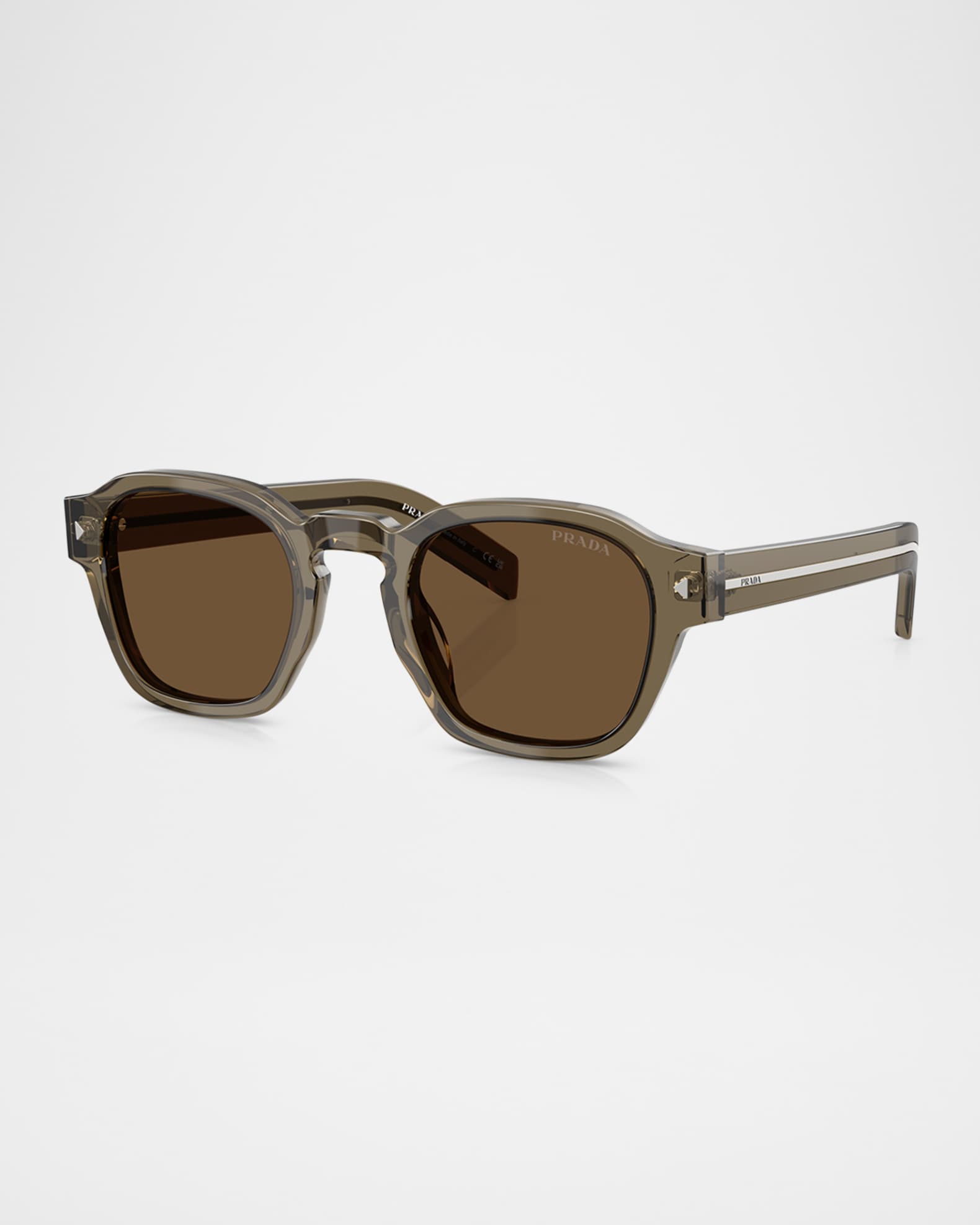 Prada Men's Acetate Round Sunglasses | Neiman Marcus