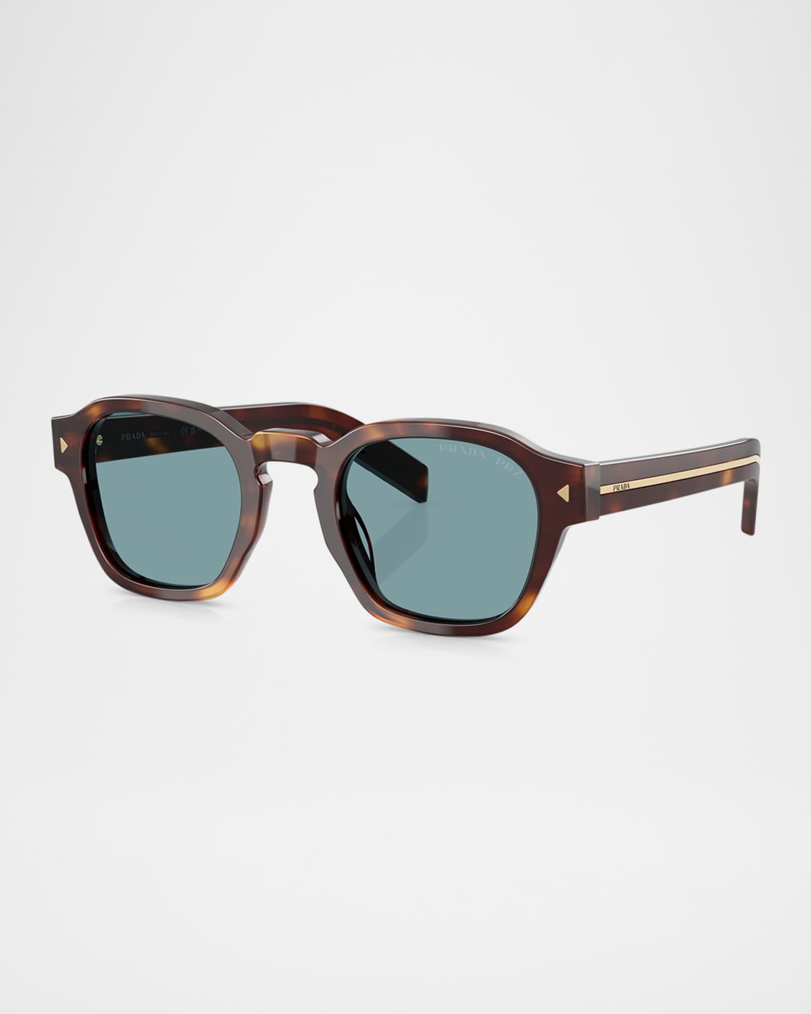 Prada Men's Polarized Acetate Round Sunglasses | Neiman Marcus