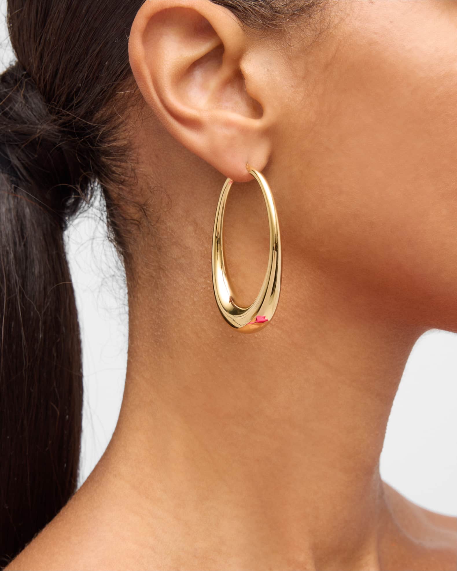 Lisa Nik Golden Dreams 18K Yellow Gold Oval Hoop Earrings | Neiman Marcus