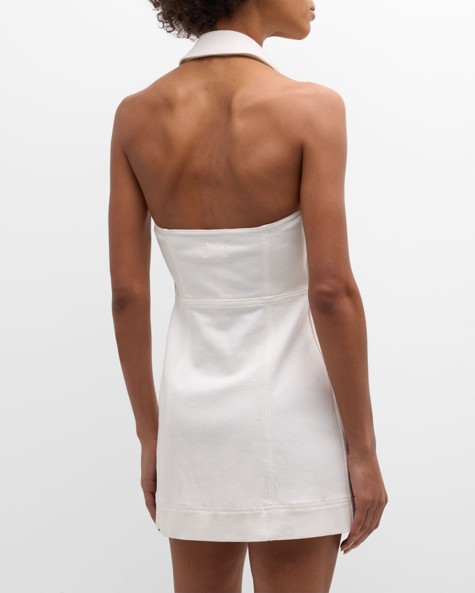 Alice + Olivia Kendall Denim Halter Mini Dress | Neiman Marcus