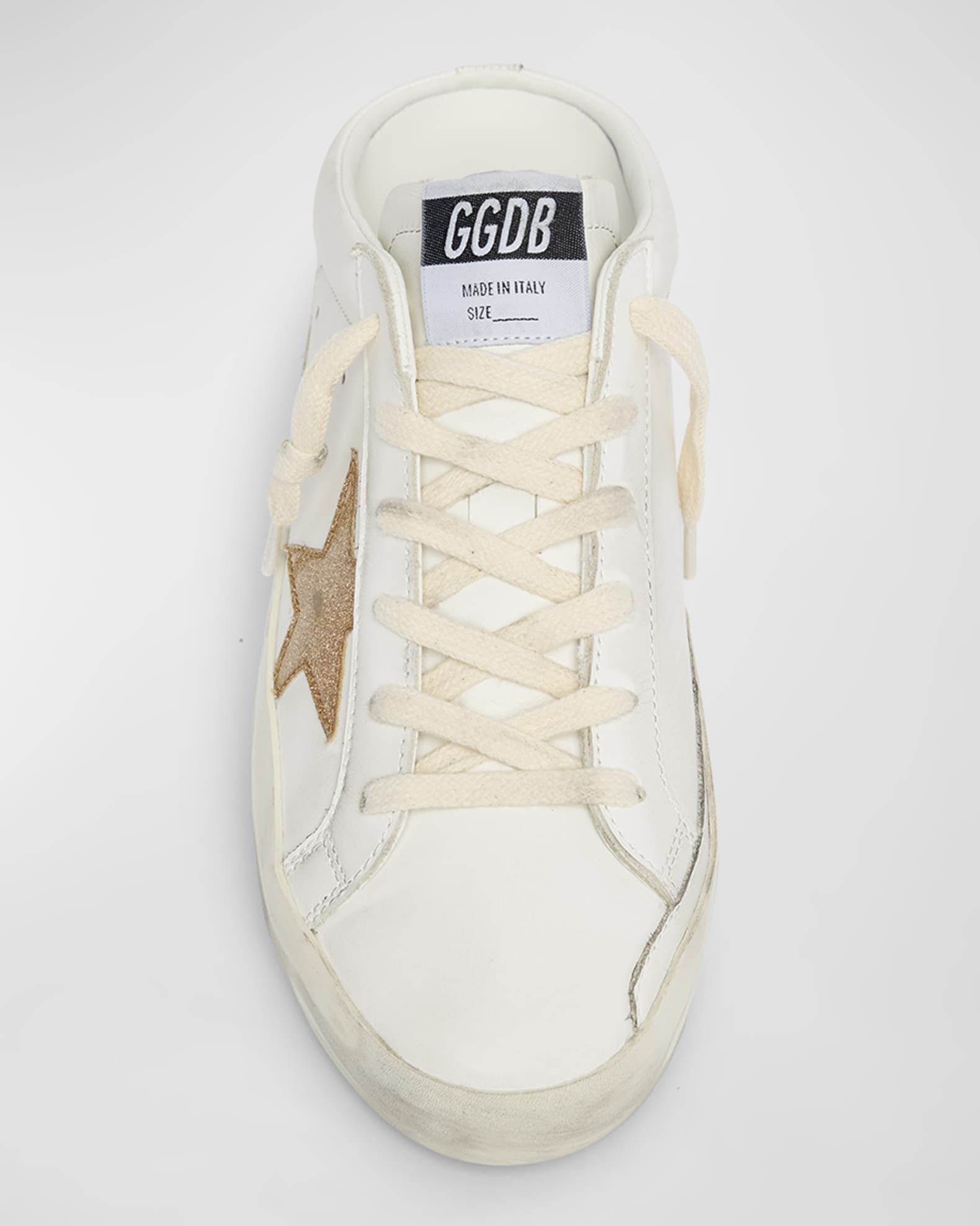 Golden Goose Sabot Mixed Leather Glitter Slide Sneakers | Neiman Marcus