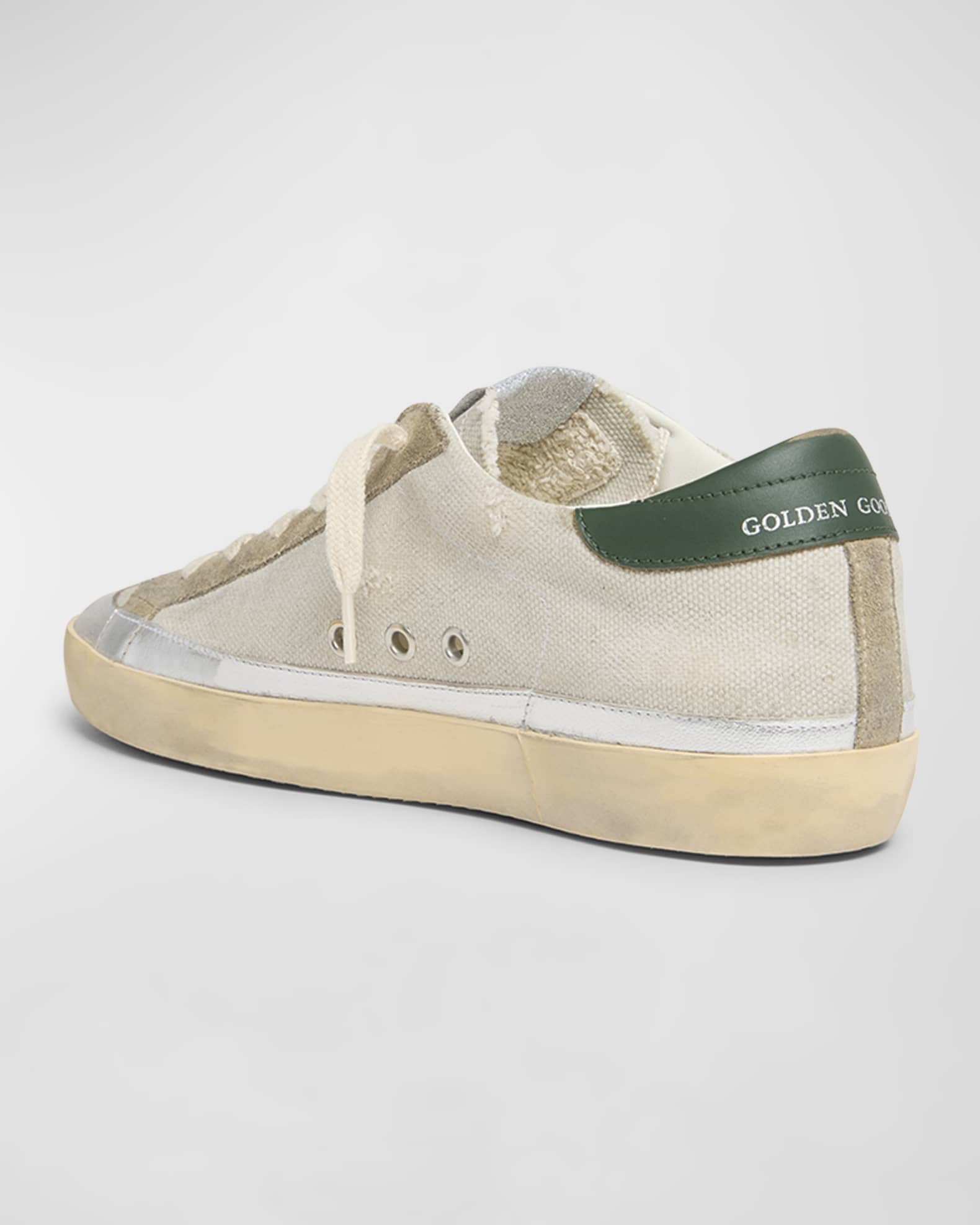Golden Goose Superstar Canvas Metallic Low-Top Sneakers | Neiman Marcus