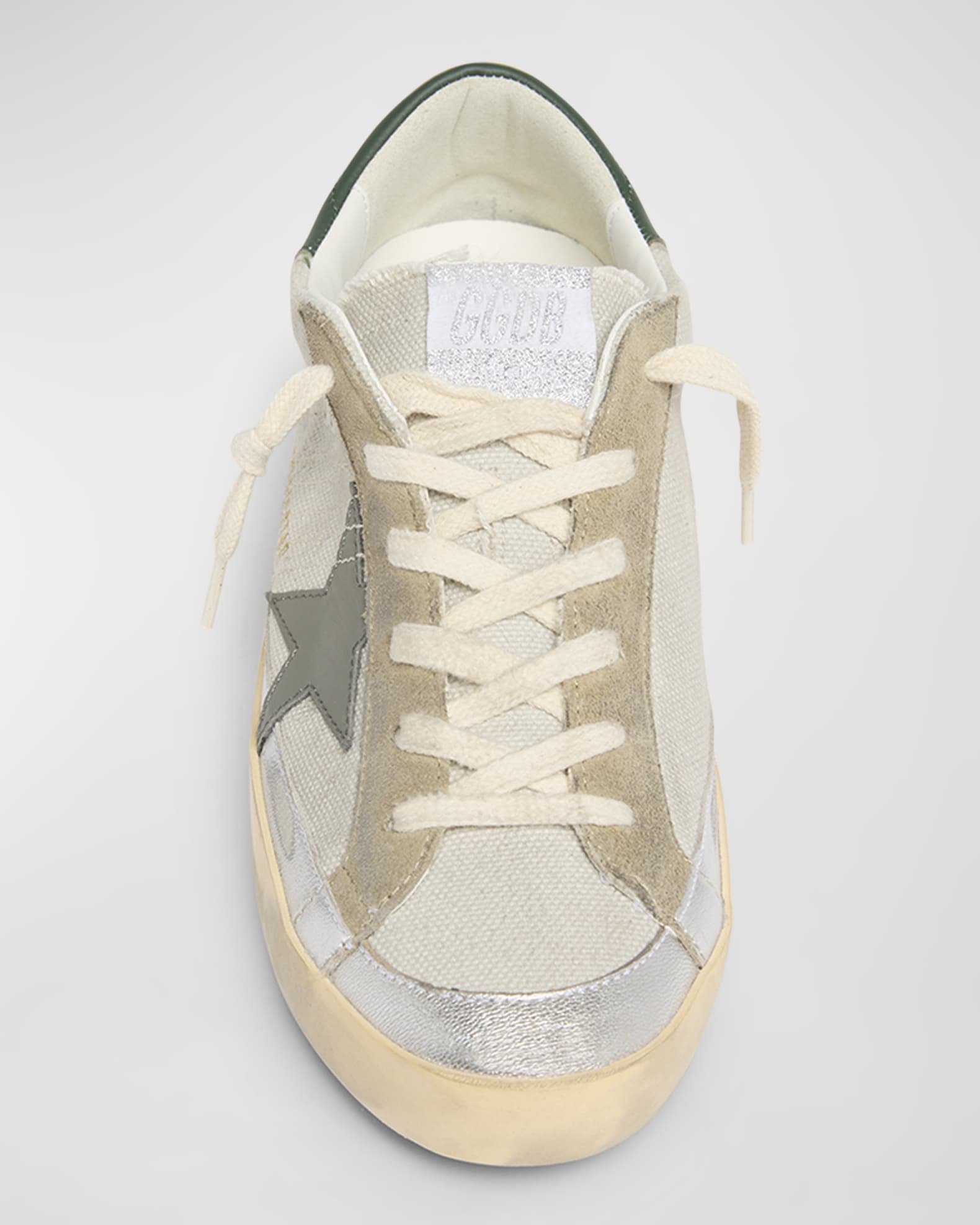 Golden Goose Superstar Canvas Metallic Low-Top Sneakers | Neiman Marcus