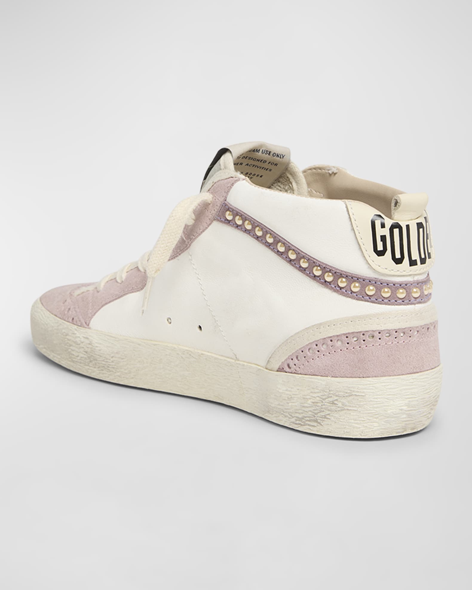 Golden Goose Midstar Mixed Leather Pearly Mid-Top Sneakers | Neiman Marcus