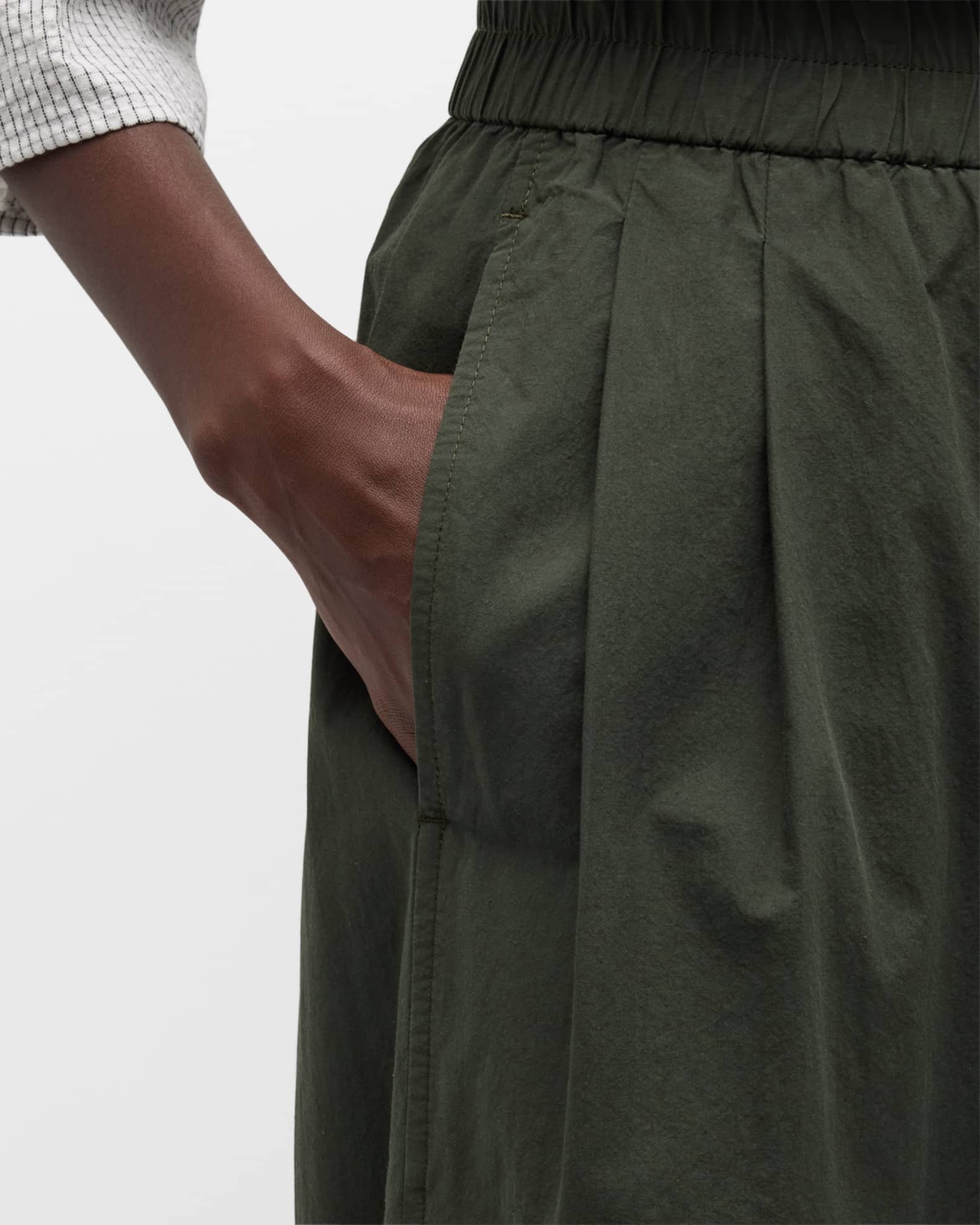 Eileen Fisher Pleated Organic Cotton Poplin Lantern Pants | Neiman Marcus
