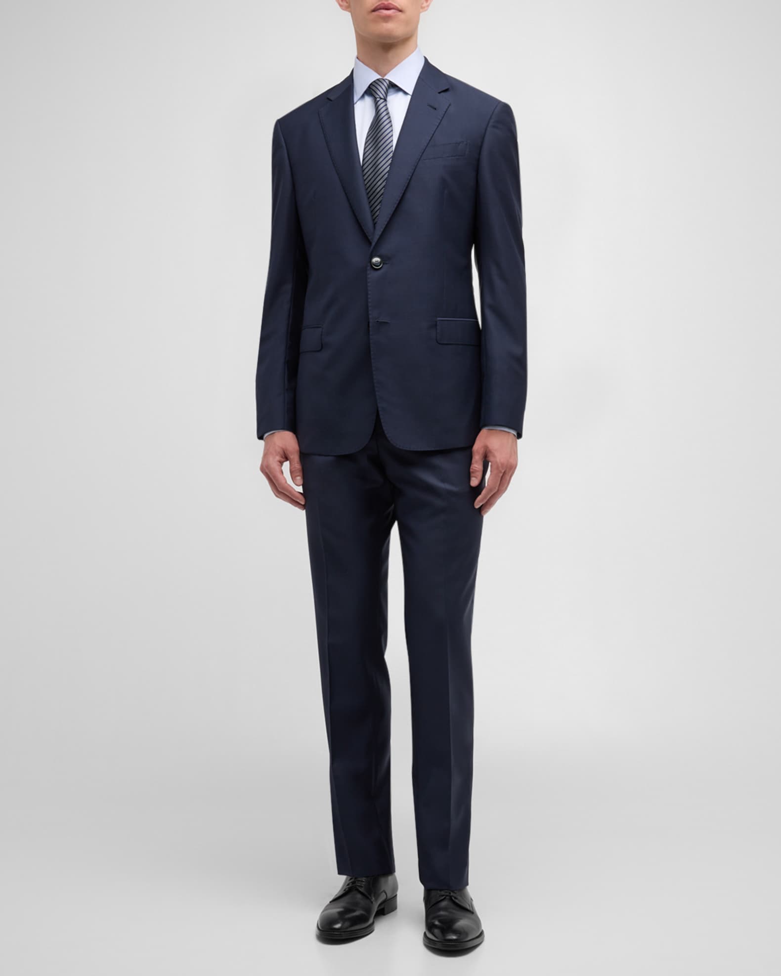 Giorgio Armani Men's Micro-Plaid Wool Classic Fit Suit | Neiman Marcus