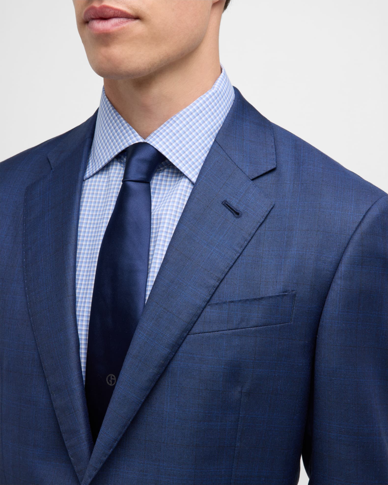 Giorgio Armani Men's Large Plaid Wool Classic Fit Suit | Neiman Marcus