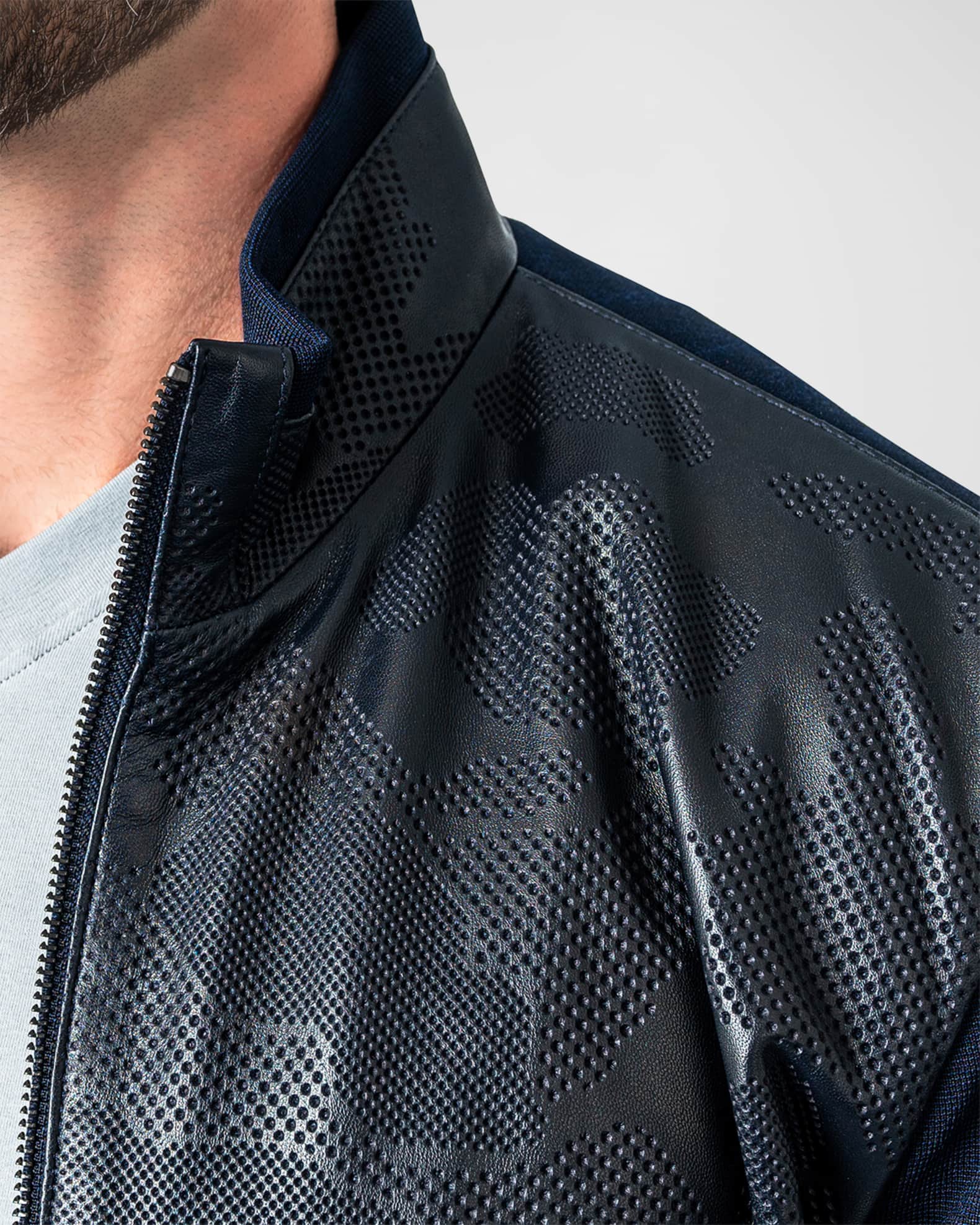 Maceoo Men's Leather Map Jacket | Neiman Marcus