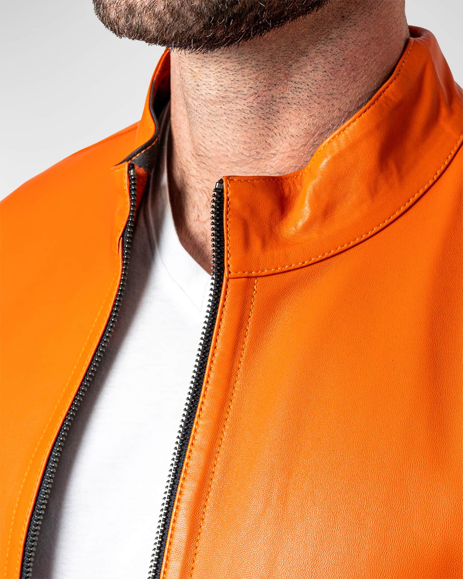 Maceoo Men's Leather Lab Jacket | Neiman Marcus