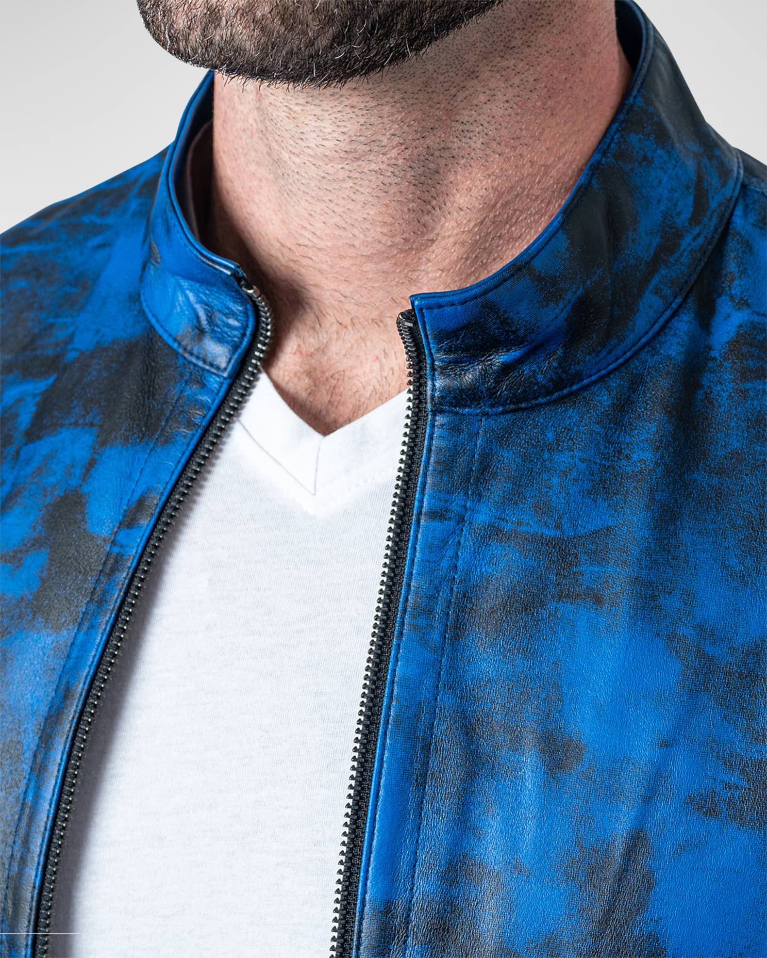 Maceoo Men's Reversible Leather Lab Jacket | Neiman Marcus