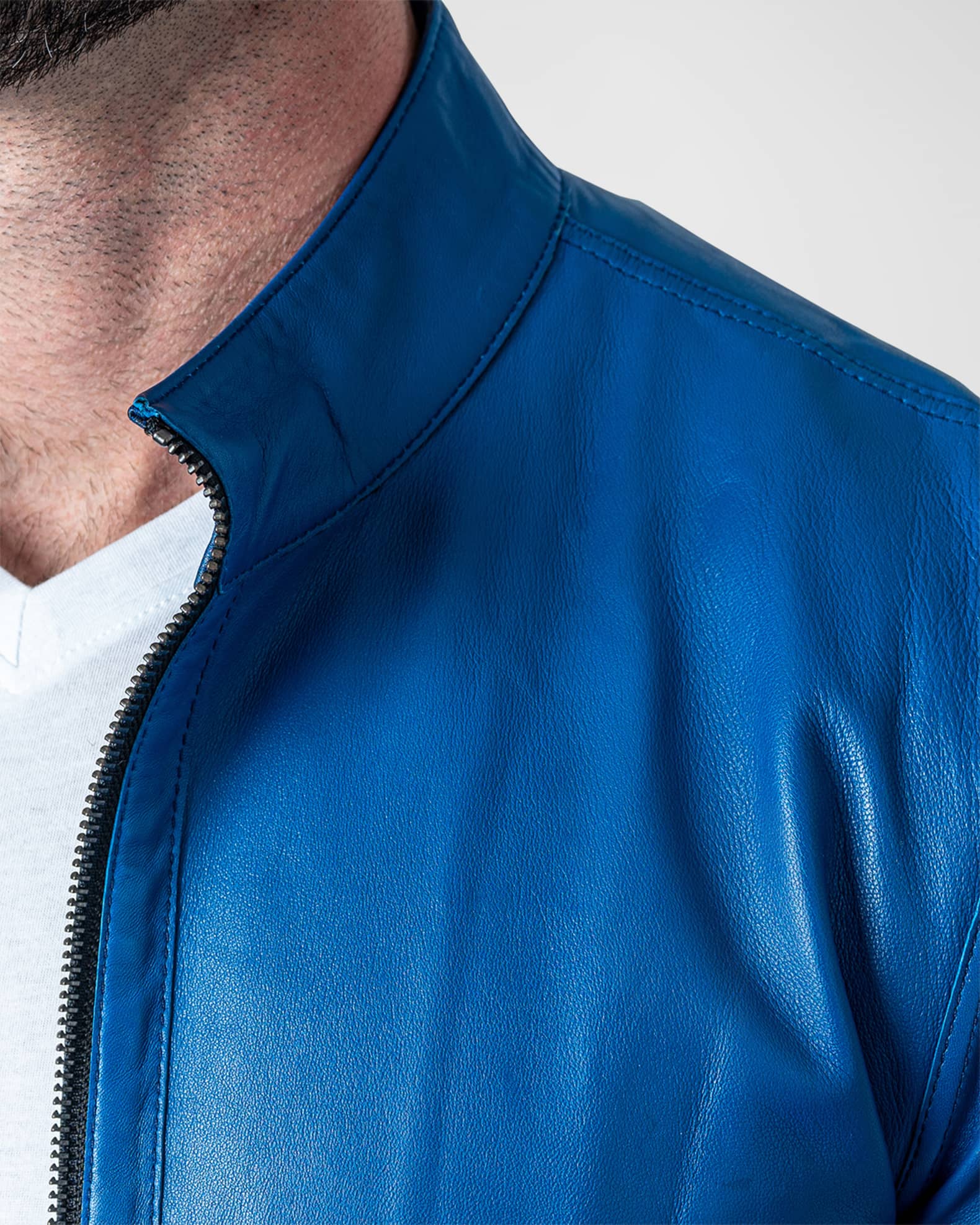 Maceoo Men's Reversible Leather Lab Jacket | Neiman Marcus