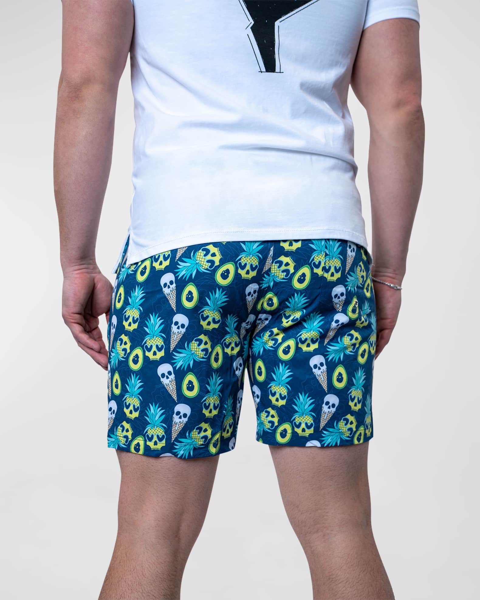 Maceoo Men's Lion Pineapple Skull Swim Shorts | Neiman Marcus