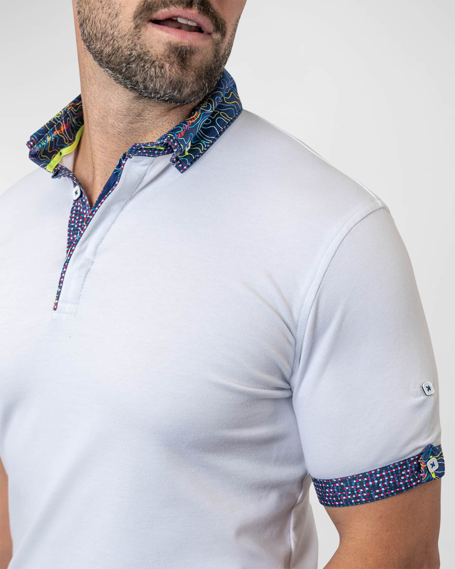 Maceoo Men's Mozart Contrast-Trim Polo Shirt | Neiman Marcus