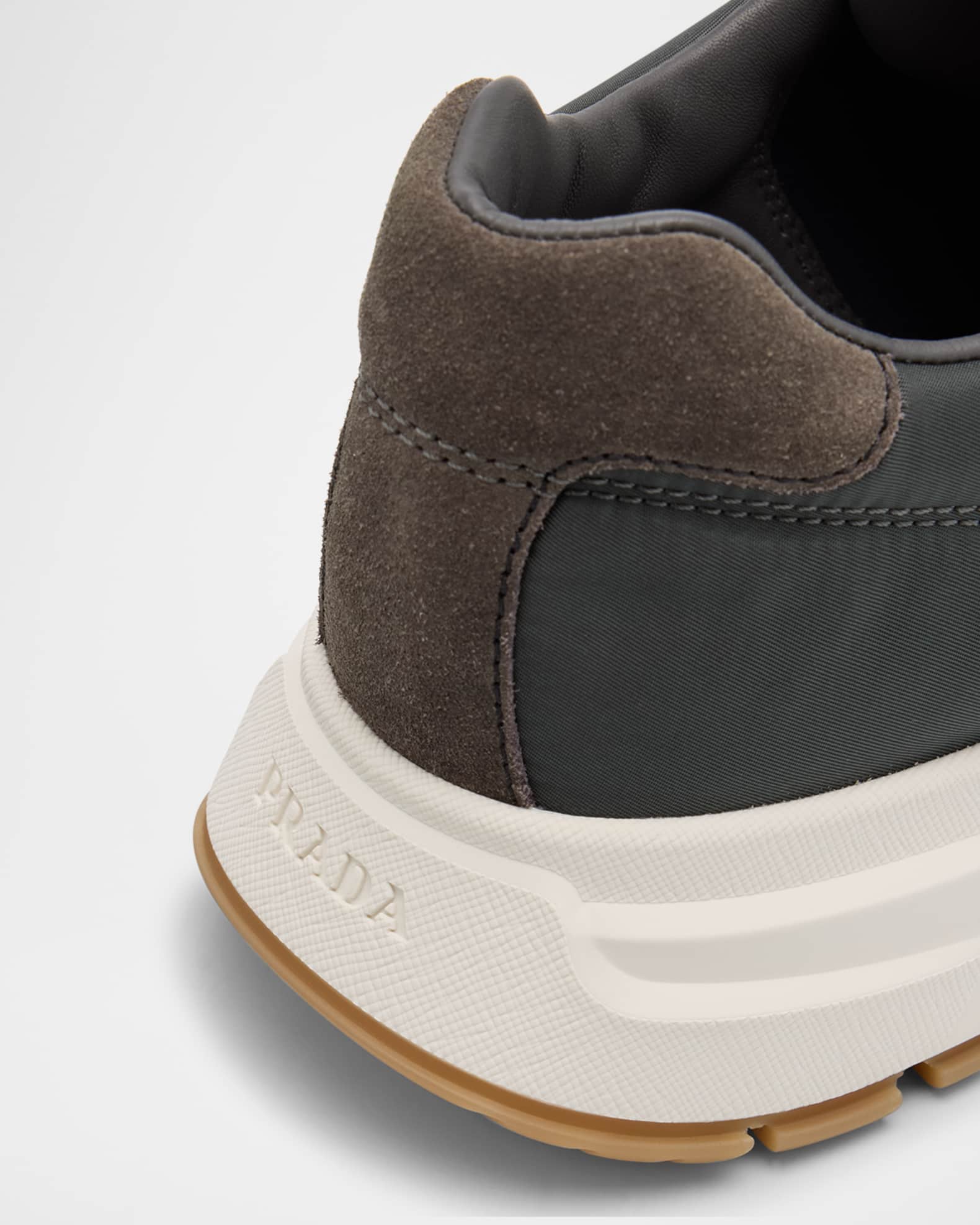 Prada Men's Prax 01 Delave Suede and Re-Nylon Sneakers | Neiman Marcus