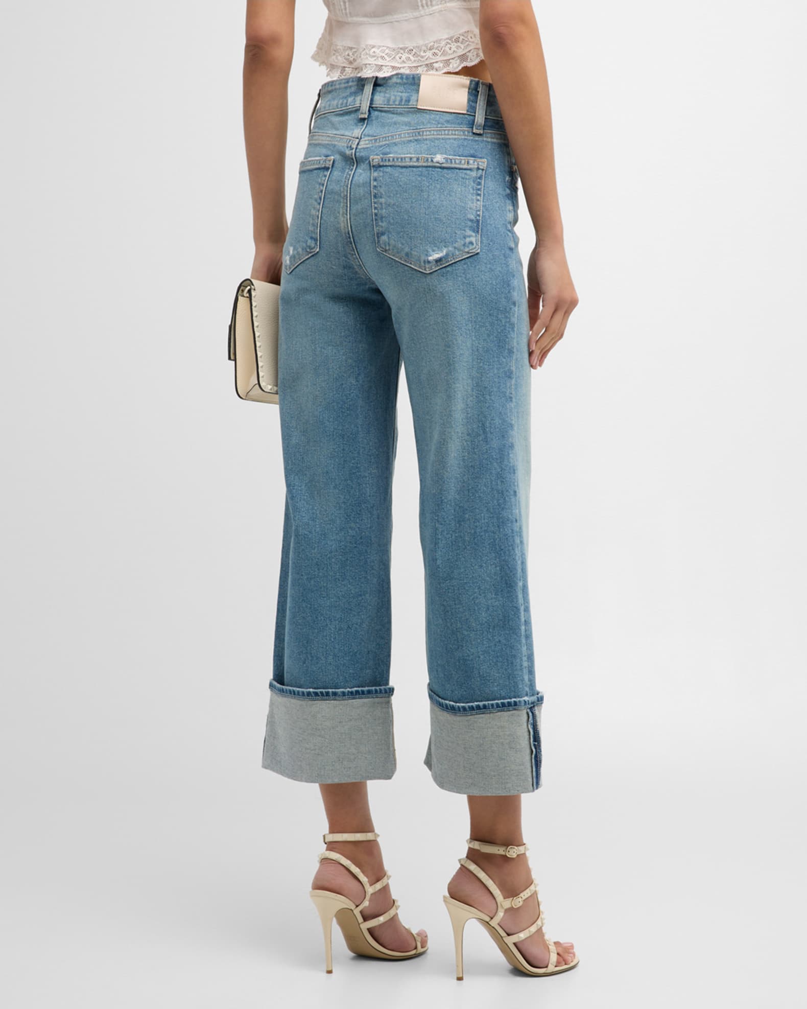 PAIGE Sasha Wide Cuff Ankle Jeans | Neiman Marcus