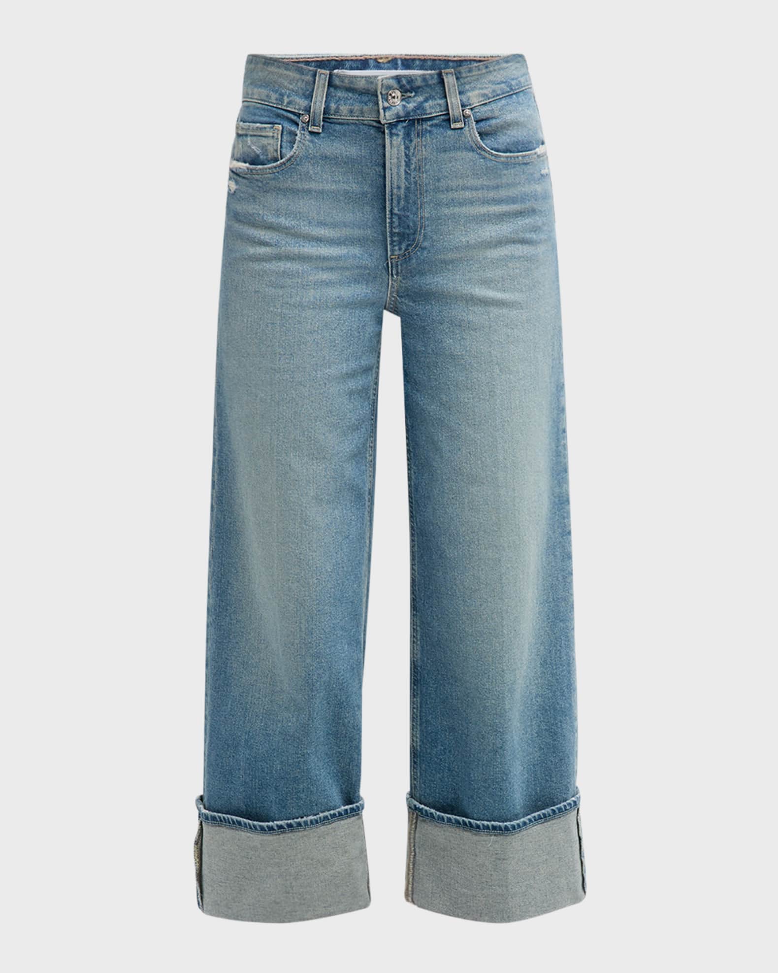 PAIGE Sasha Wide Cuff Ankle Jeans | Neiman Marcus