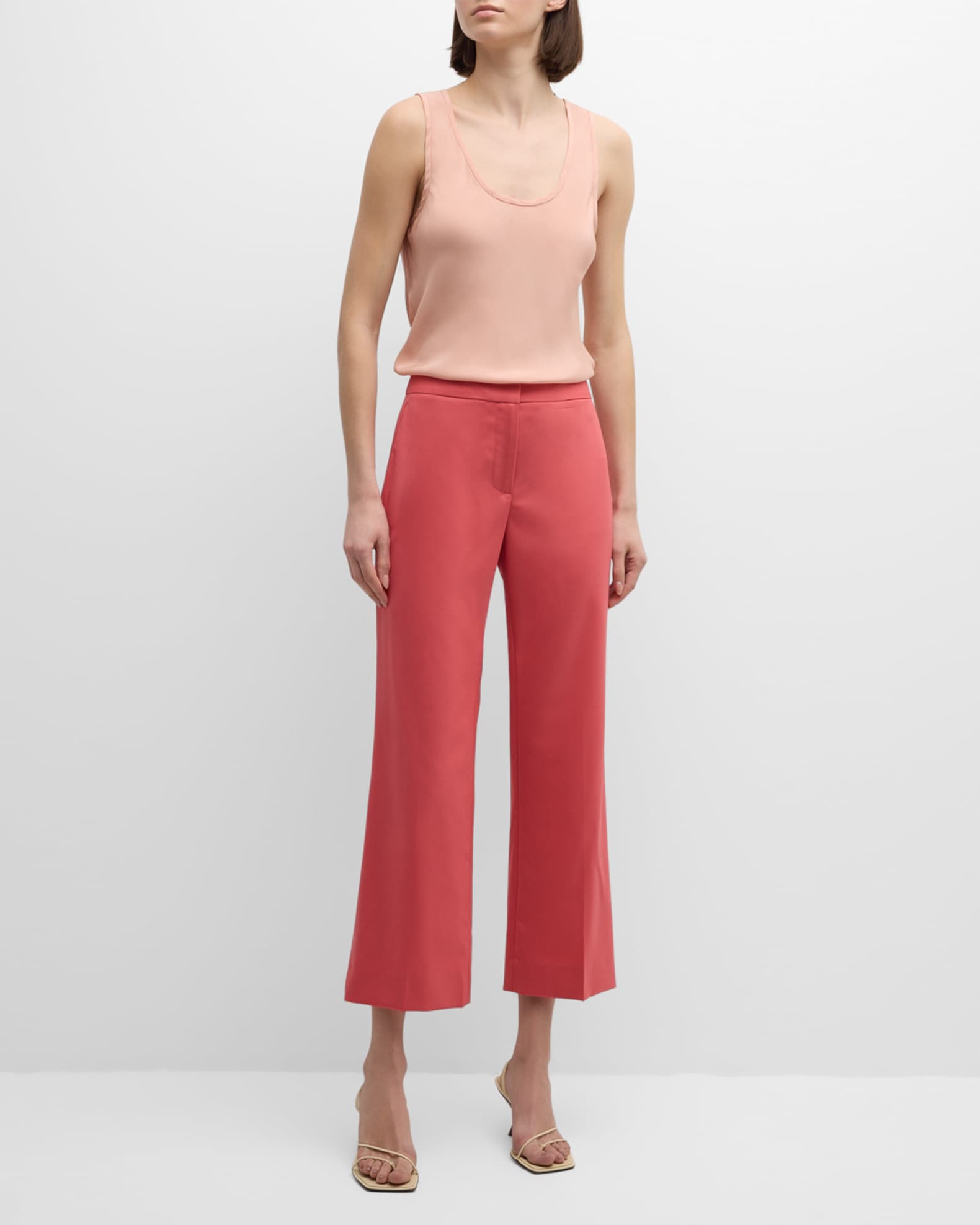 ARGENT Scoop-Neck Matte Silk Charmeuse Tank | Neiman Marcus