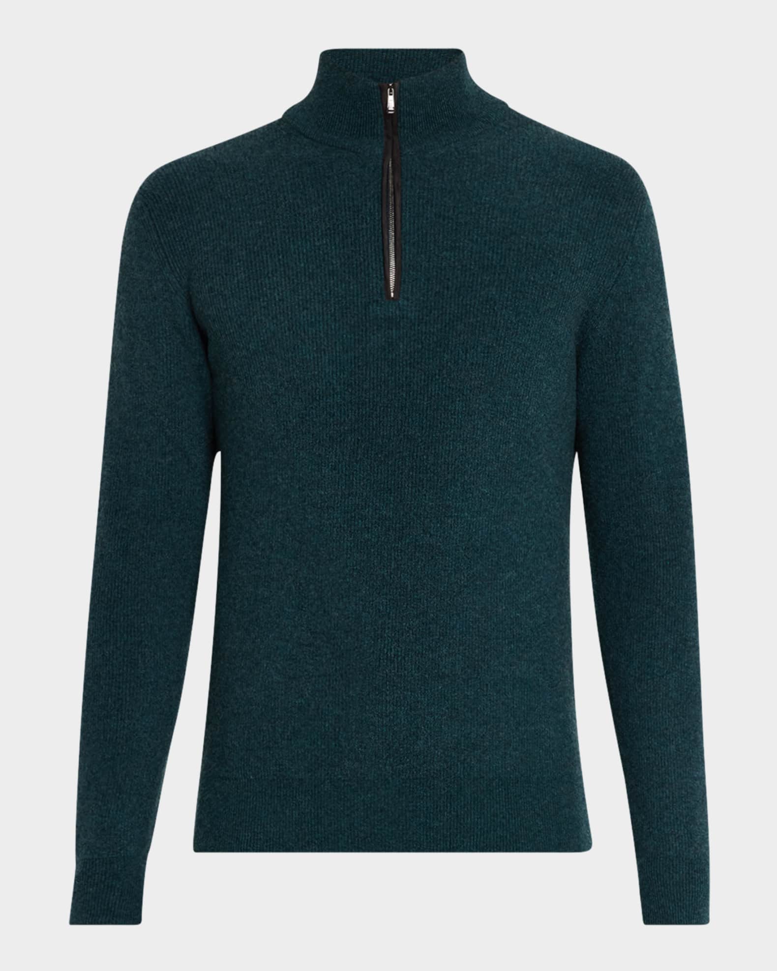 Fioroni Men's Cashmere Rib Half-Zip Sweater | Neiman Marcus