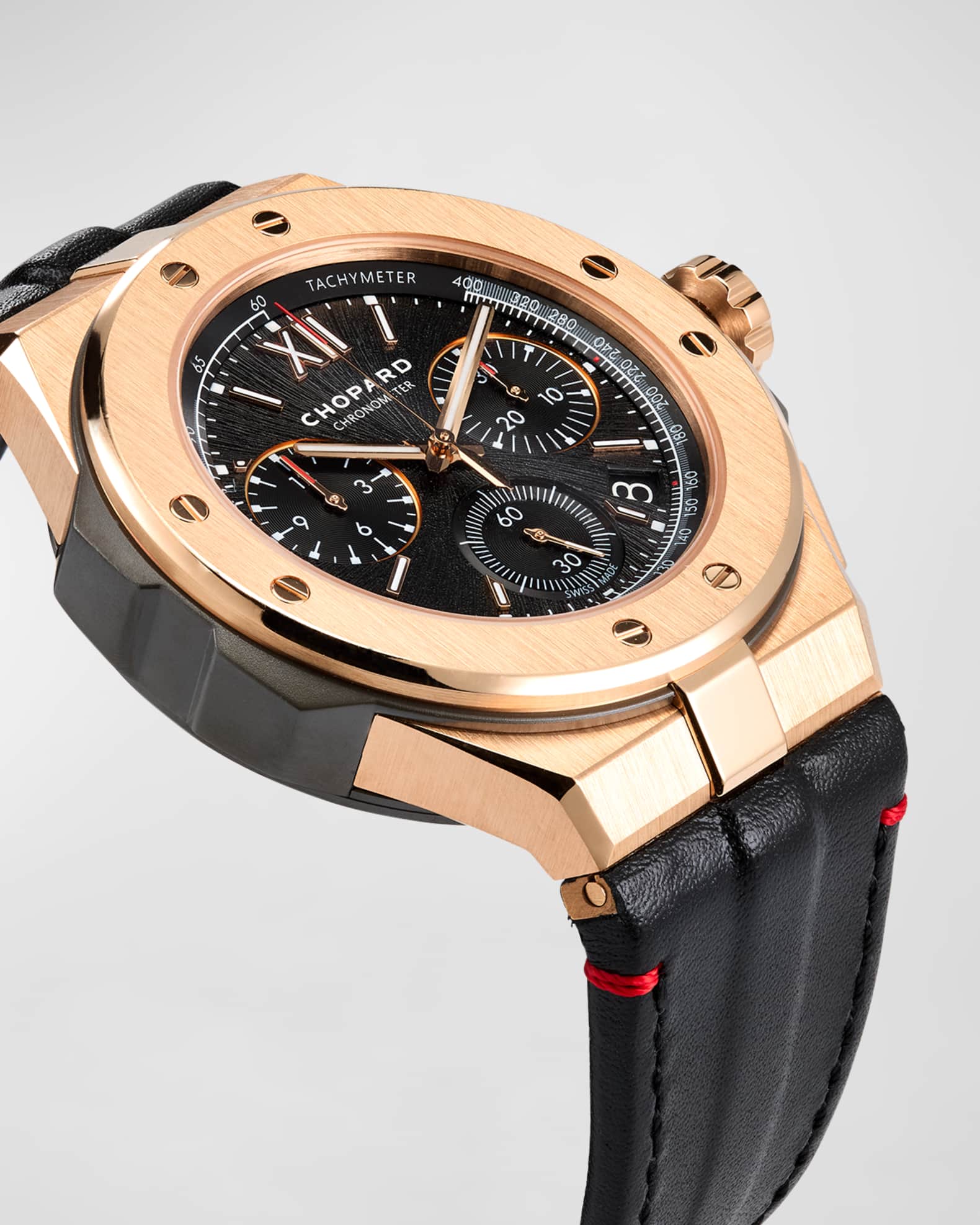 Chopard 44mm Alpine Eagle XL Chrono Watch with Leather Strap, Black | Neiman Marcus