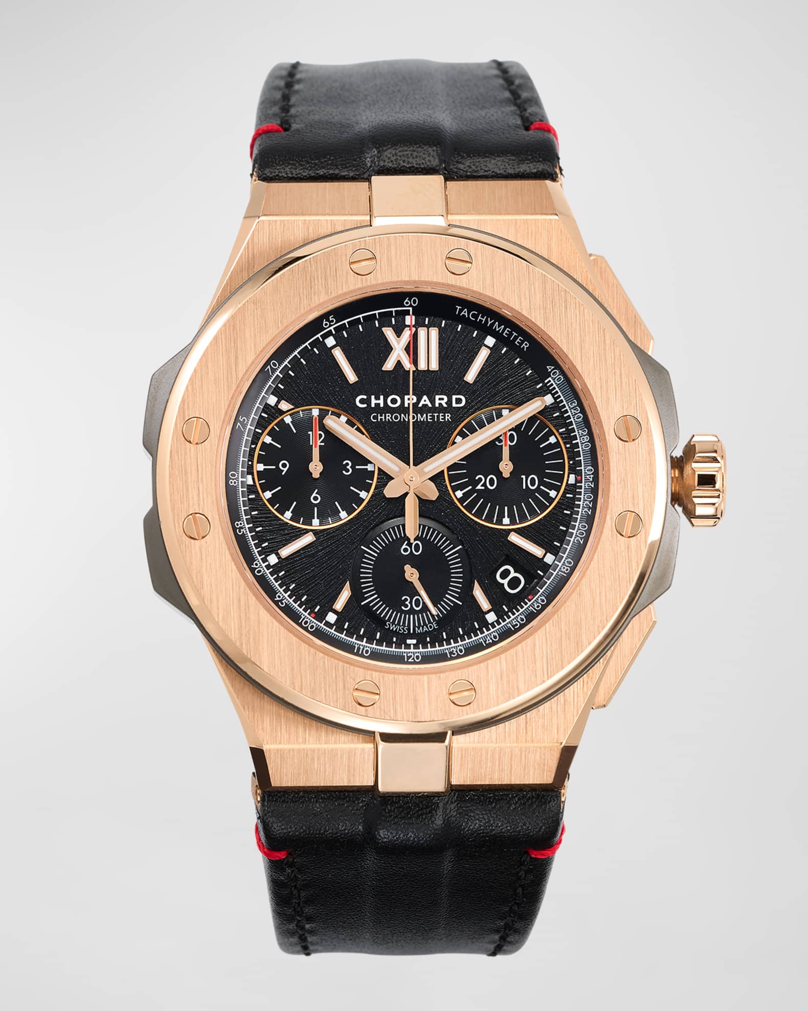 Chopard 44mm Alpine Eagle XL Chrono Watch with Leather Strap, Black | Neiman Marcus