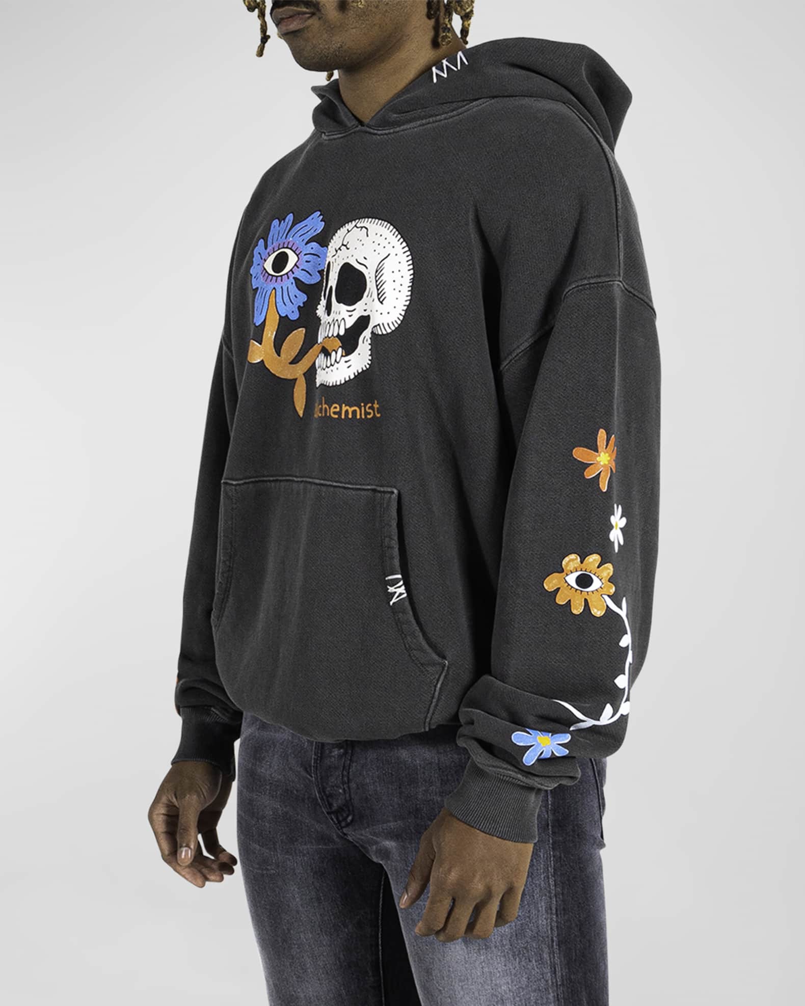 Alchemist Men's Floral Skull Hoodie | Neiman Marcus