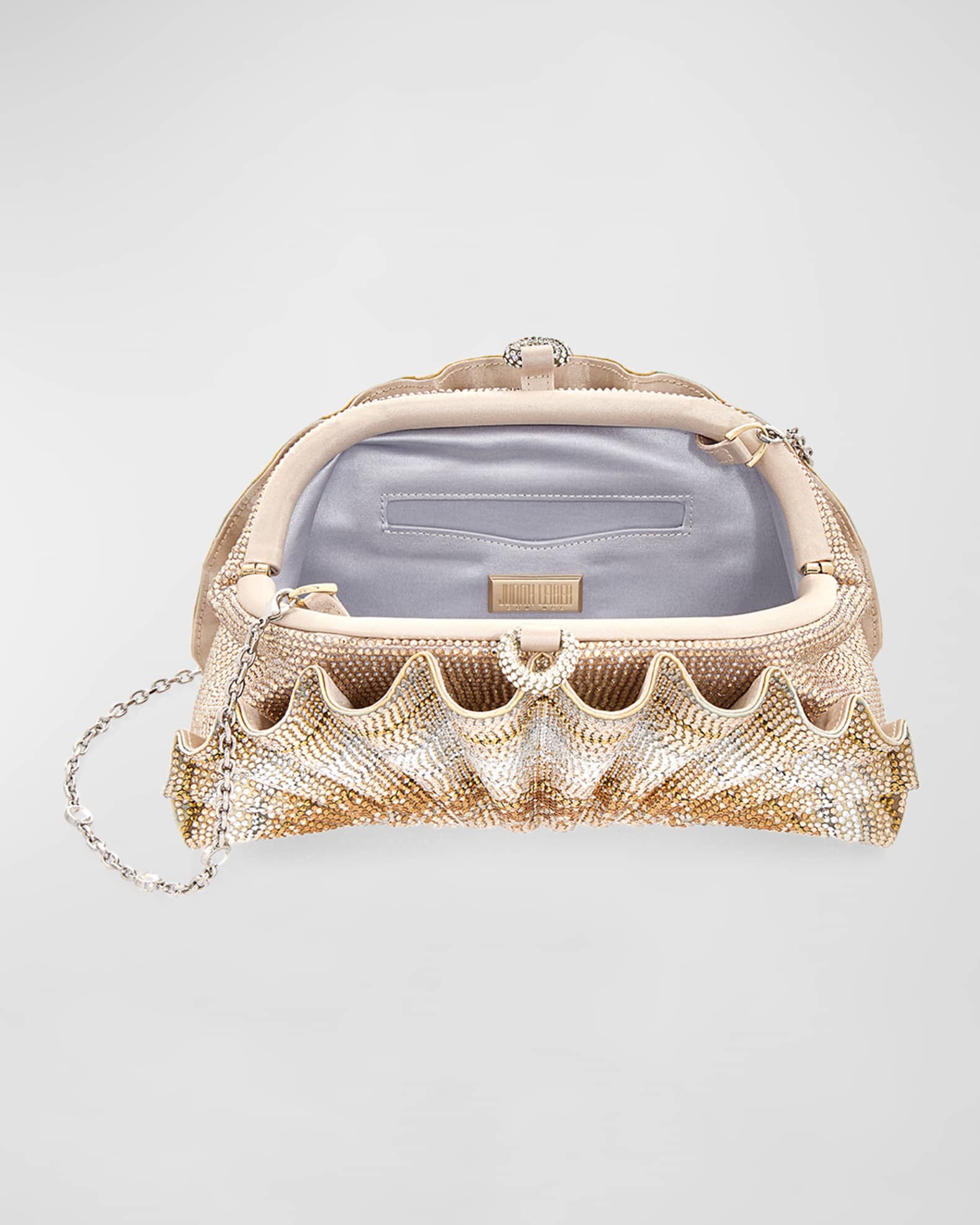 Judith Leiber Couture Origami Fan Scallop Crystal Clutch Bag | Neiman ...