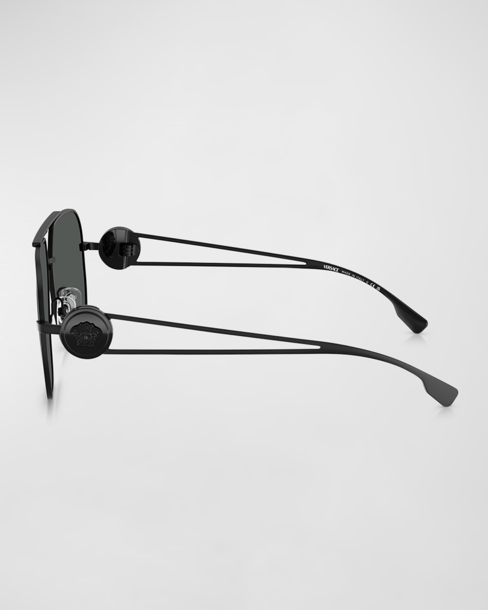 Versace Men's Double-Bridge Metal Aviator Sunglasses | Neiman Marcus