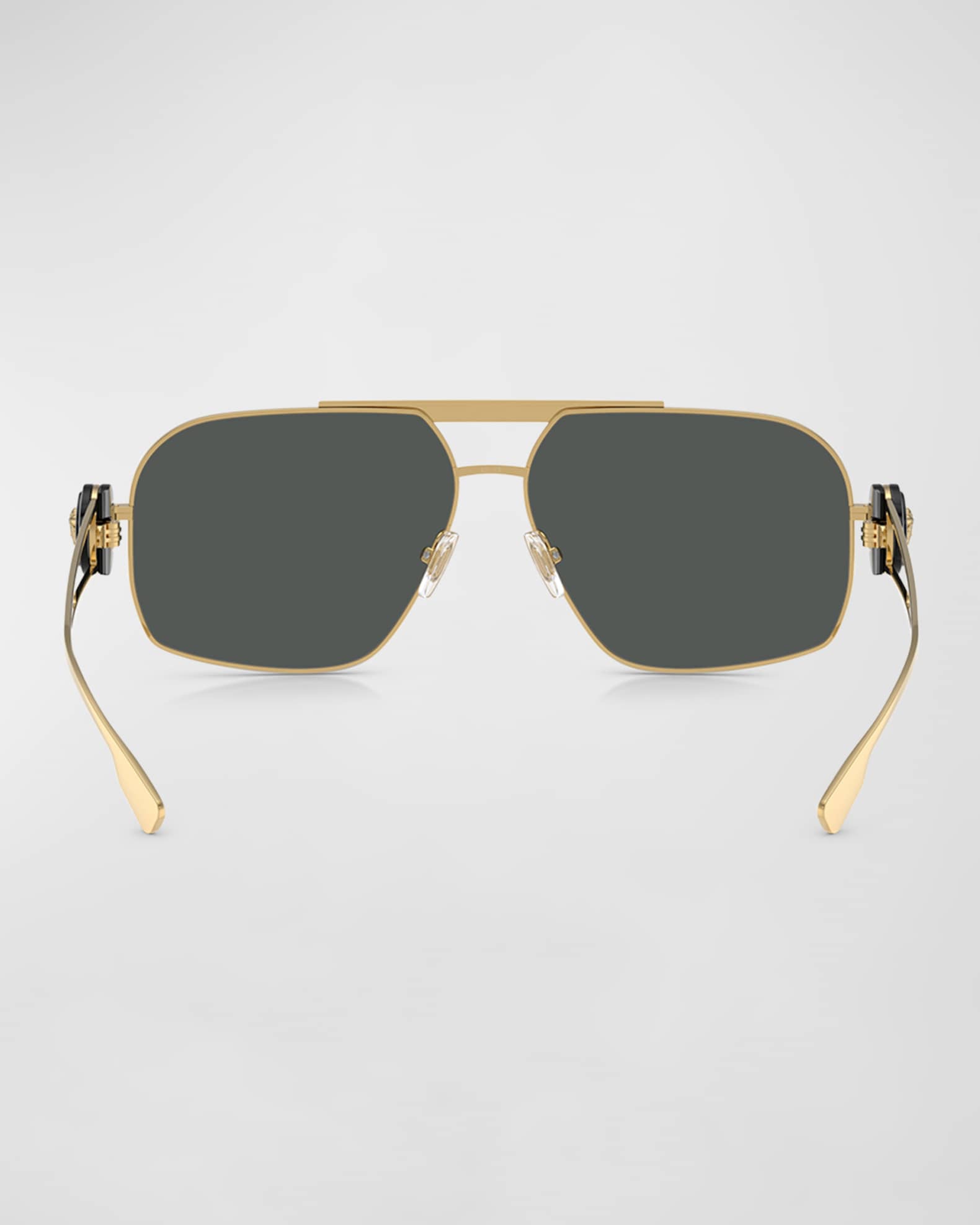 Versace Men's Double-Bridge Metal Aviator Sunglasses | Neiman Marcus
