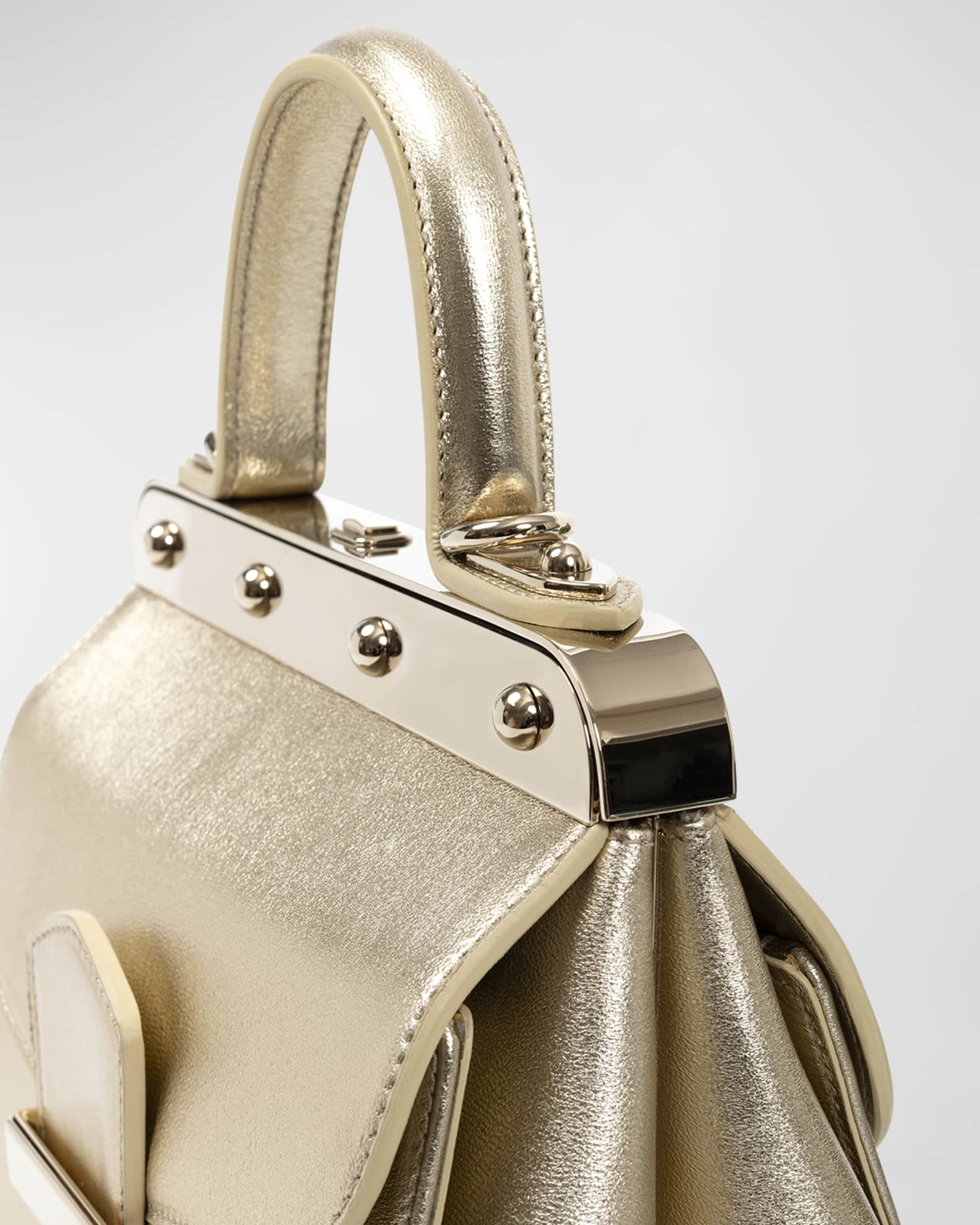 Franzi Margherita Small Metallic Top-Handle Bag | Neiman Marcus