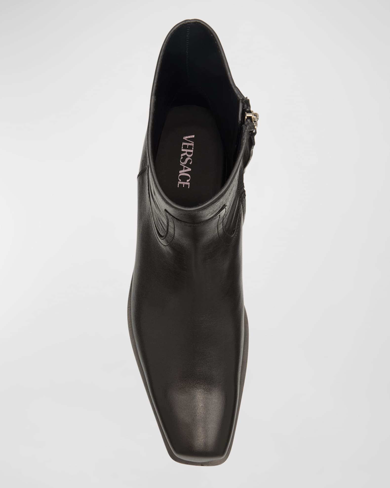 Versace Men's Square-Toe Leather Ankle Boots | Neiman Marcus