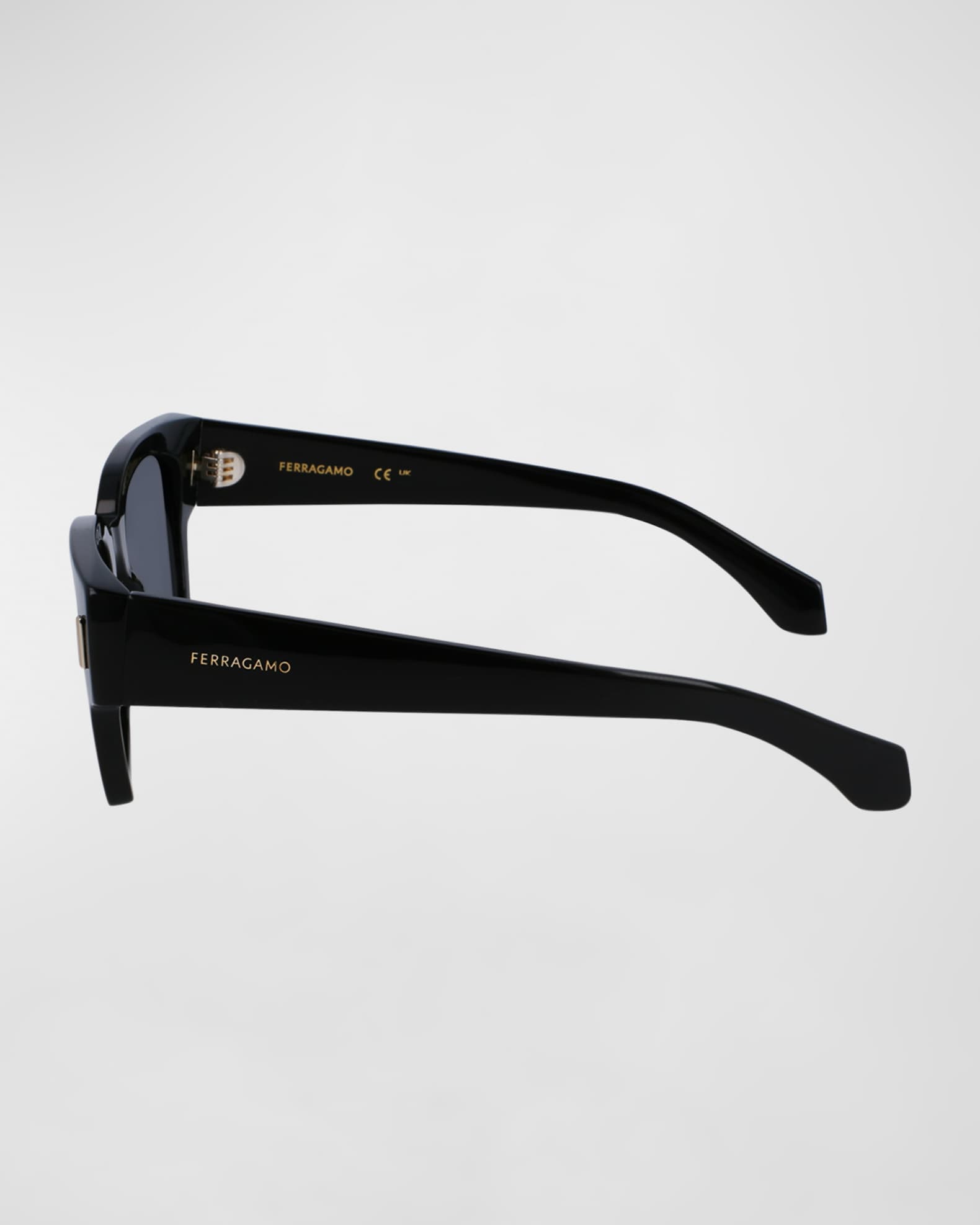 Ferragamo Men's Rivets Acetate Rectangle Sunglasses, 52mm | Neiman Marcus