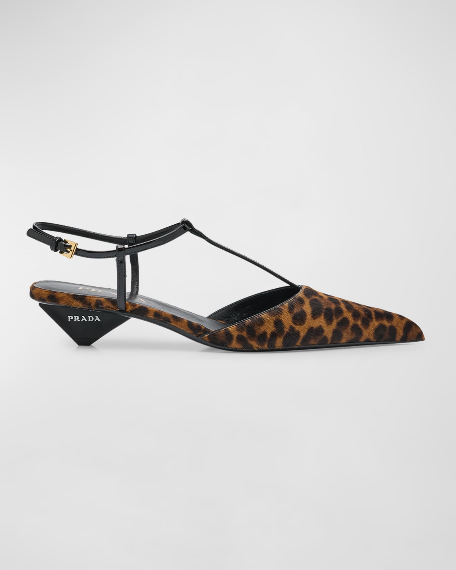 Prada Leopard T-Strap Ballerina Pumps | Neiman Marcus