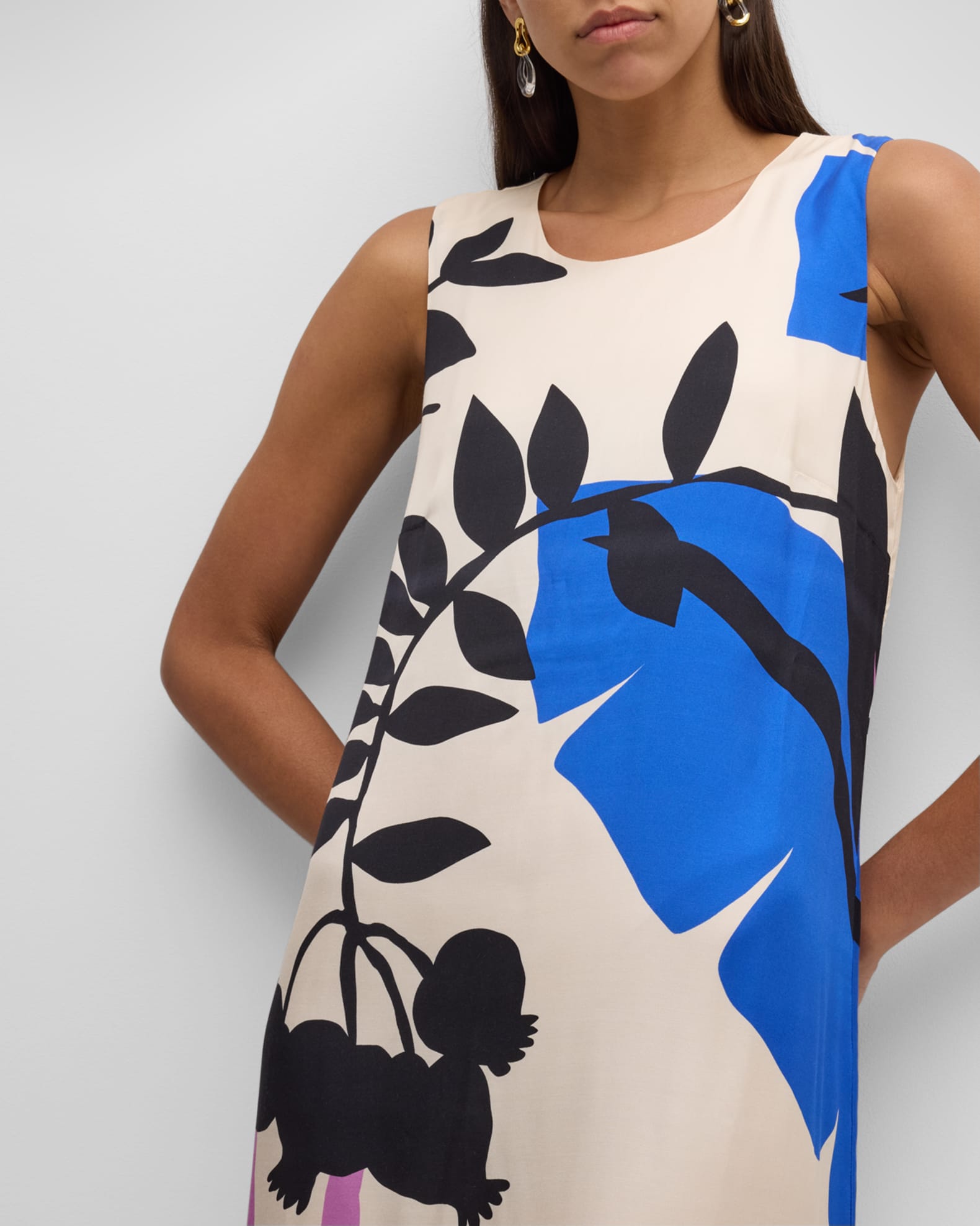 Johnny Was Tatianna Floral-Print Silk Maxi Dress | Neiman Marcus