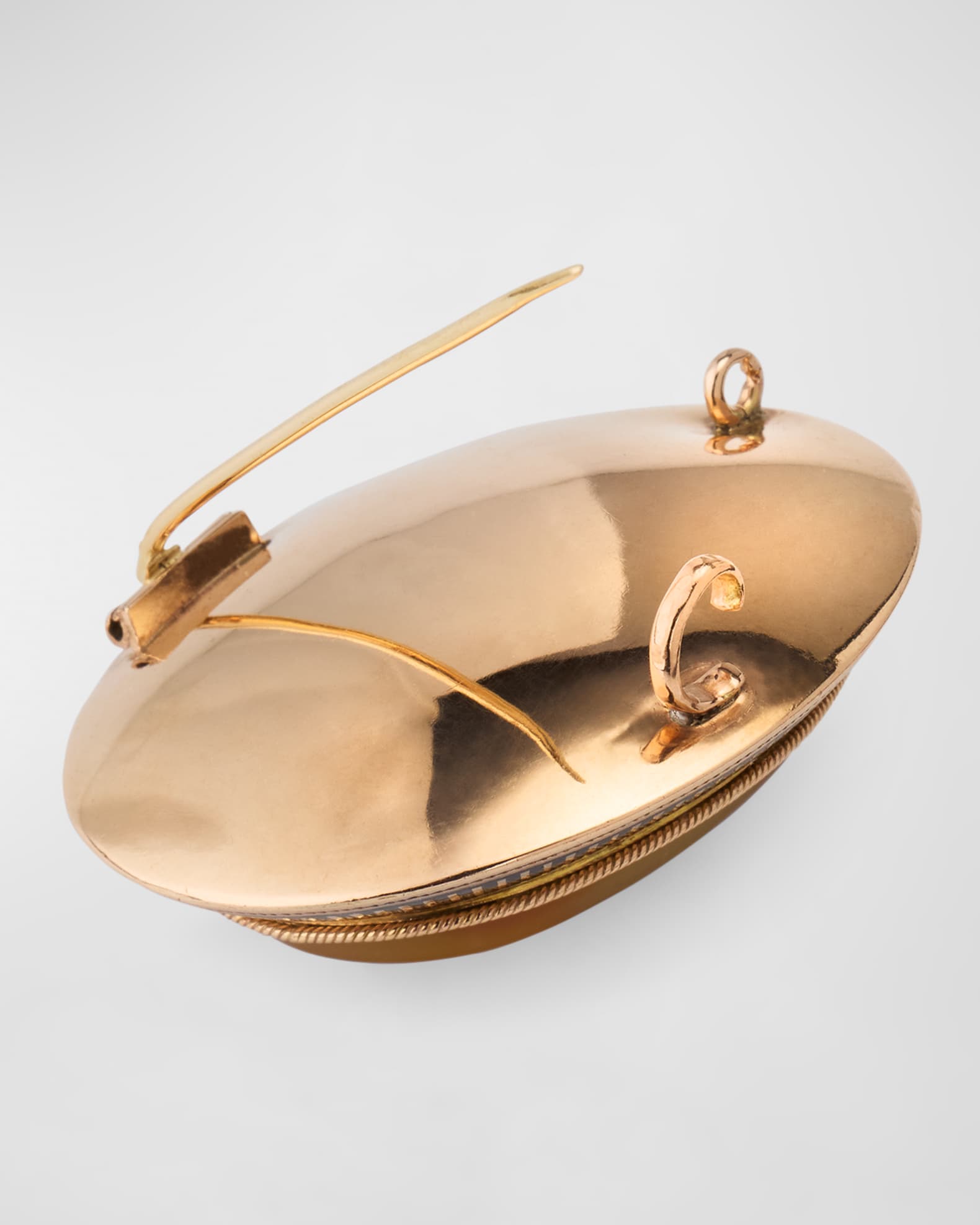 NM Estate Estate 14K Rose Gold Black Enamel and Carnelian Cameo ...