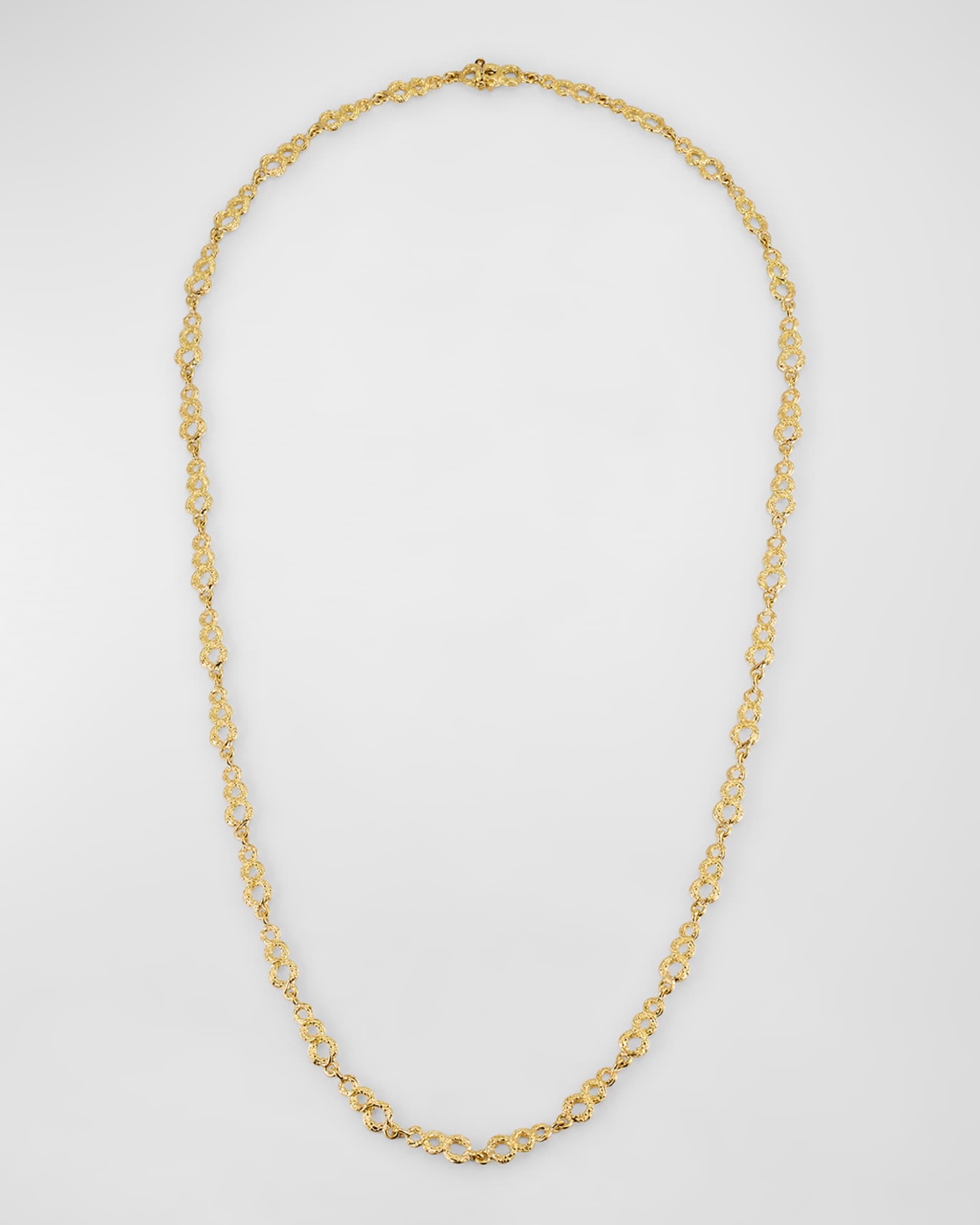 NM Estate Estate Peter Lindeman 18K Yellow Gold Carved Link Necklace ...