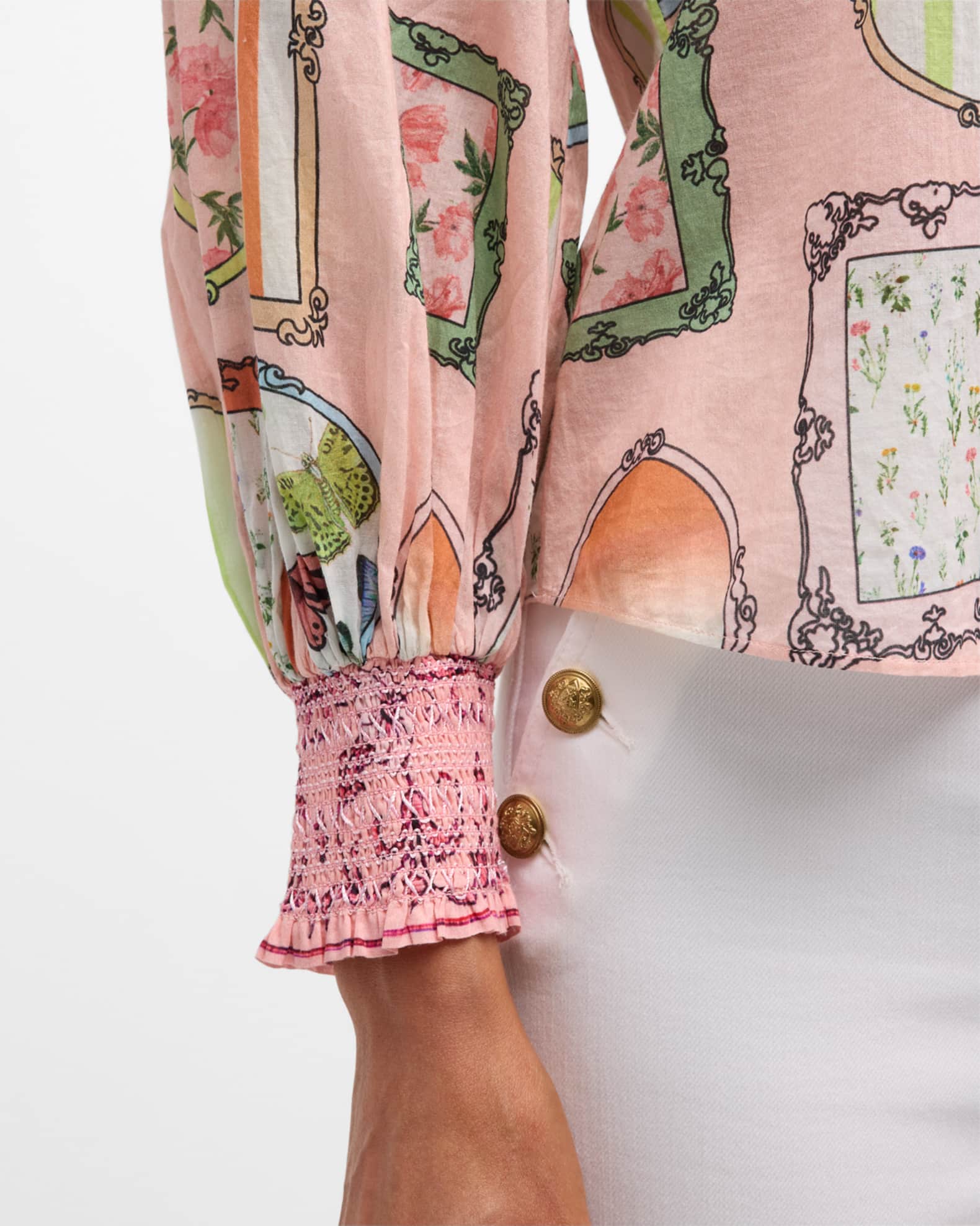 Alice + Olivia Mirror Mirror Stace Tiffie Drama Sleeve Blouse | Neiman ...