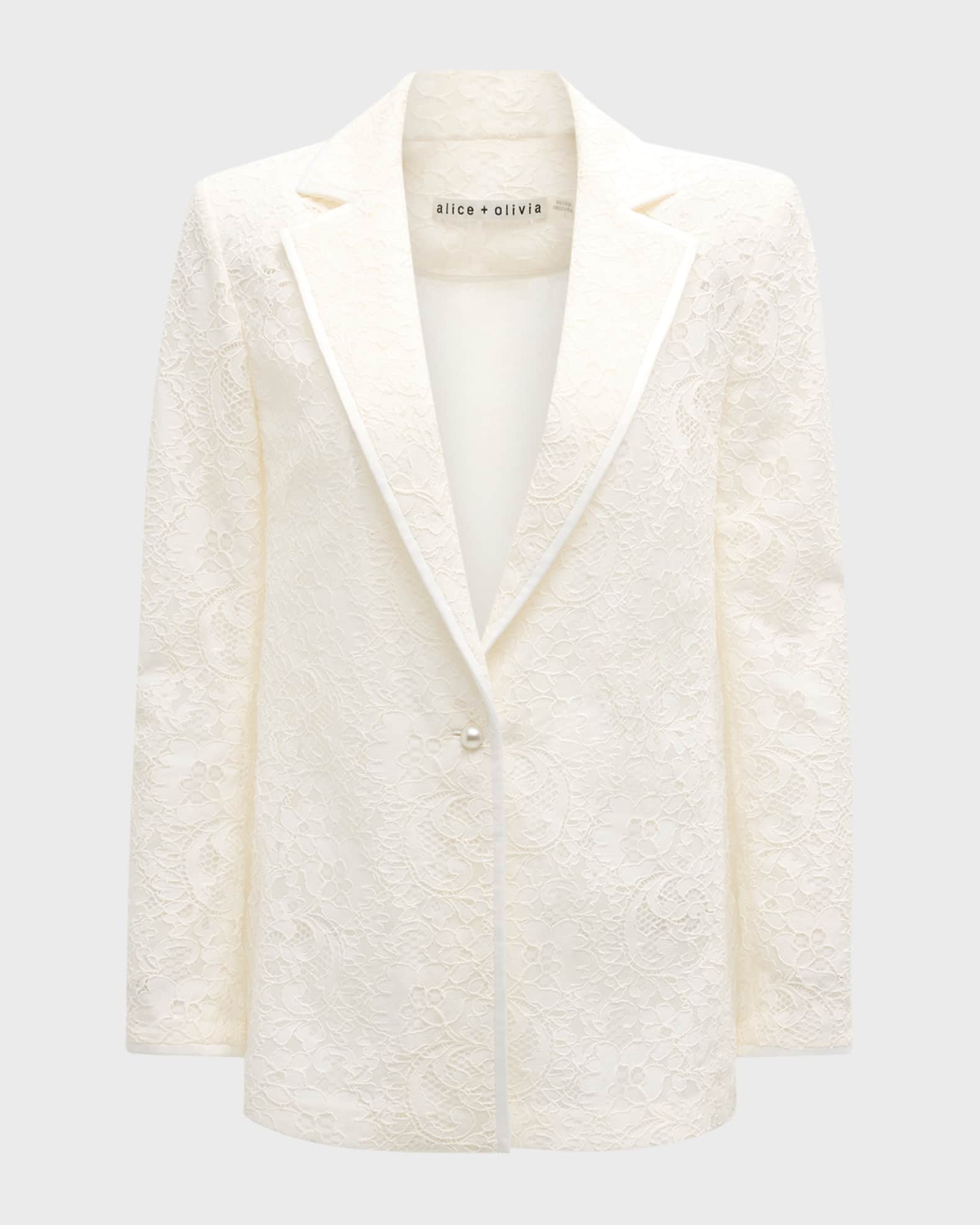 Alice + Olivia Judith Sheer Lace Blazer | Neiman Marcus