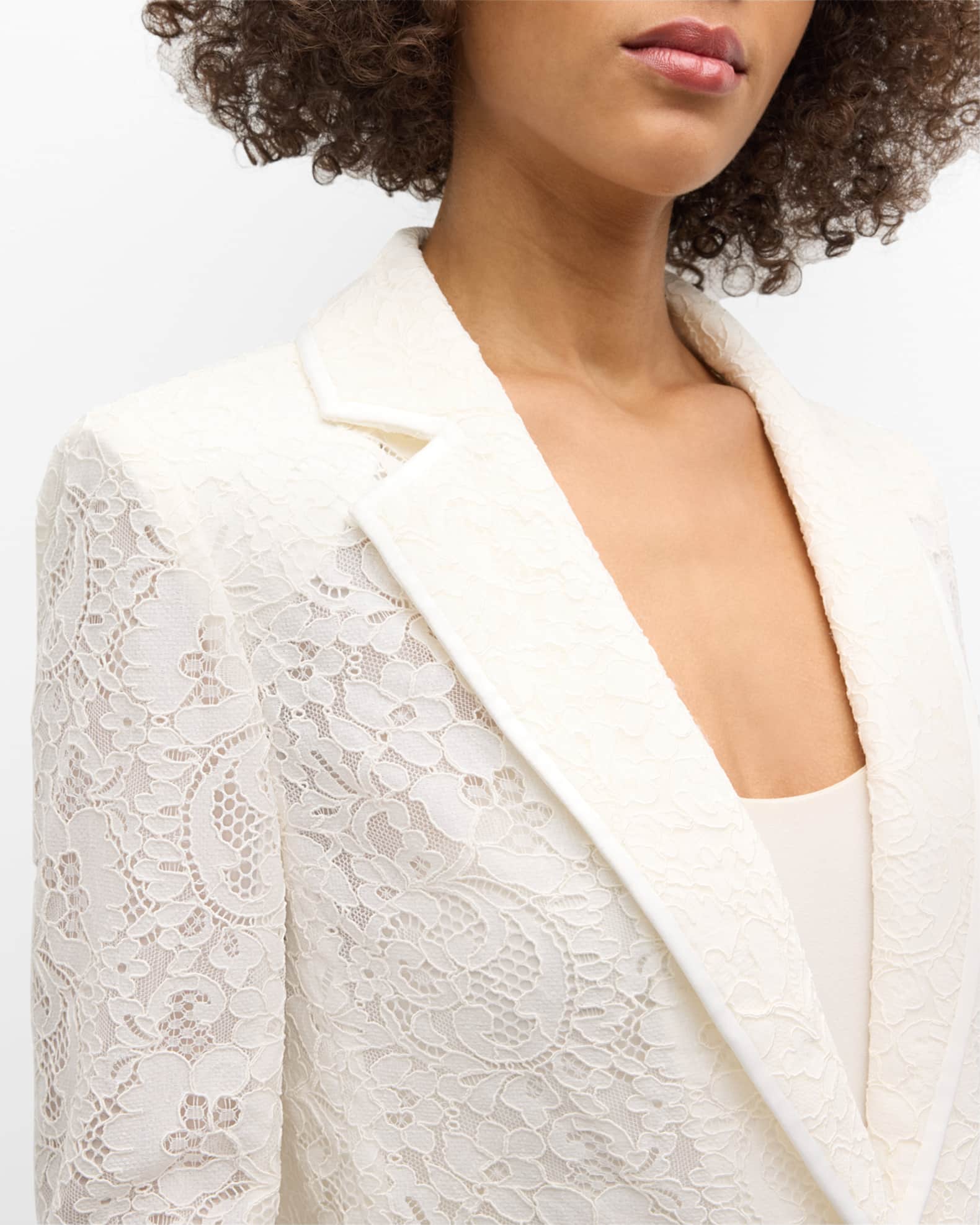 Alice + Olivia Judith Sheer Lace Blazer | Neiman Marcus
