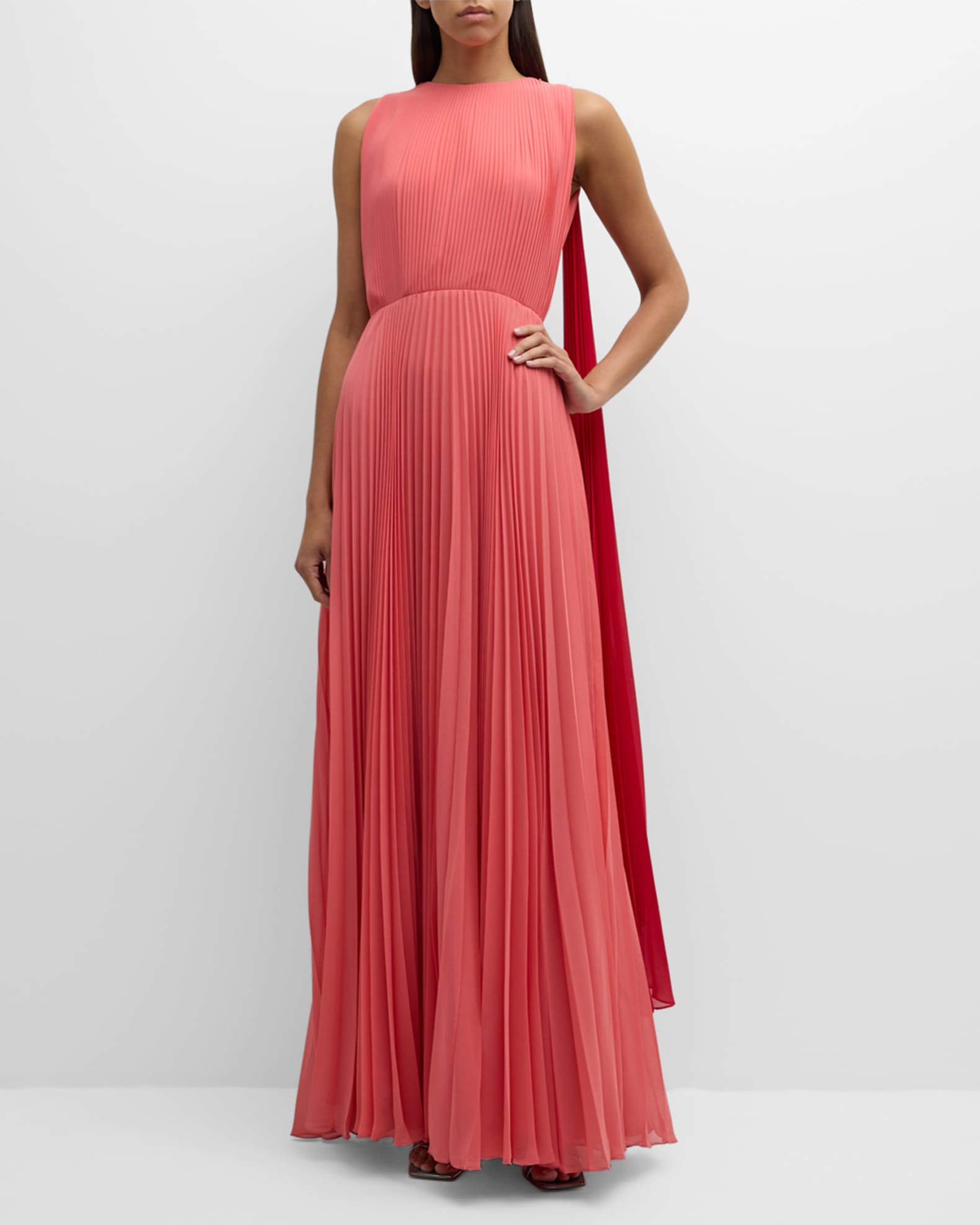 E.Stott Octavia Pleated Draped A-Line Gown | Neiman Marcus